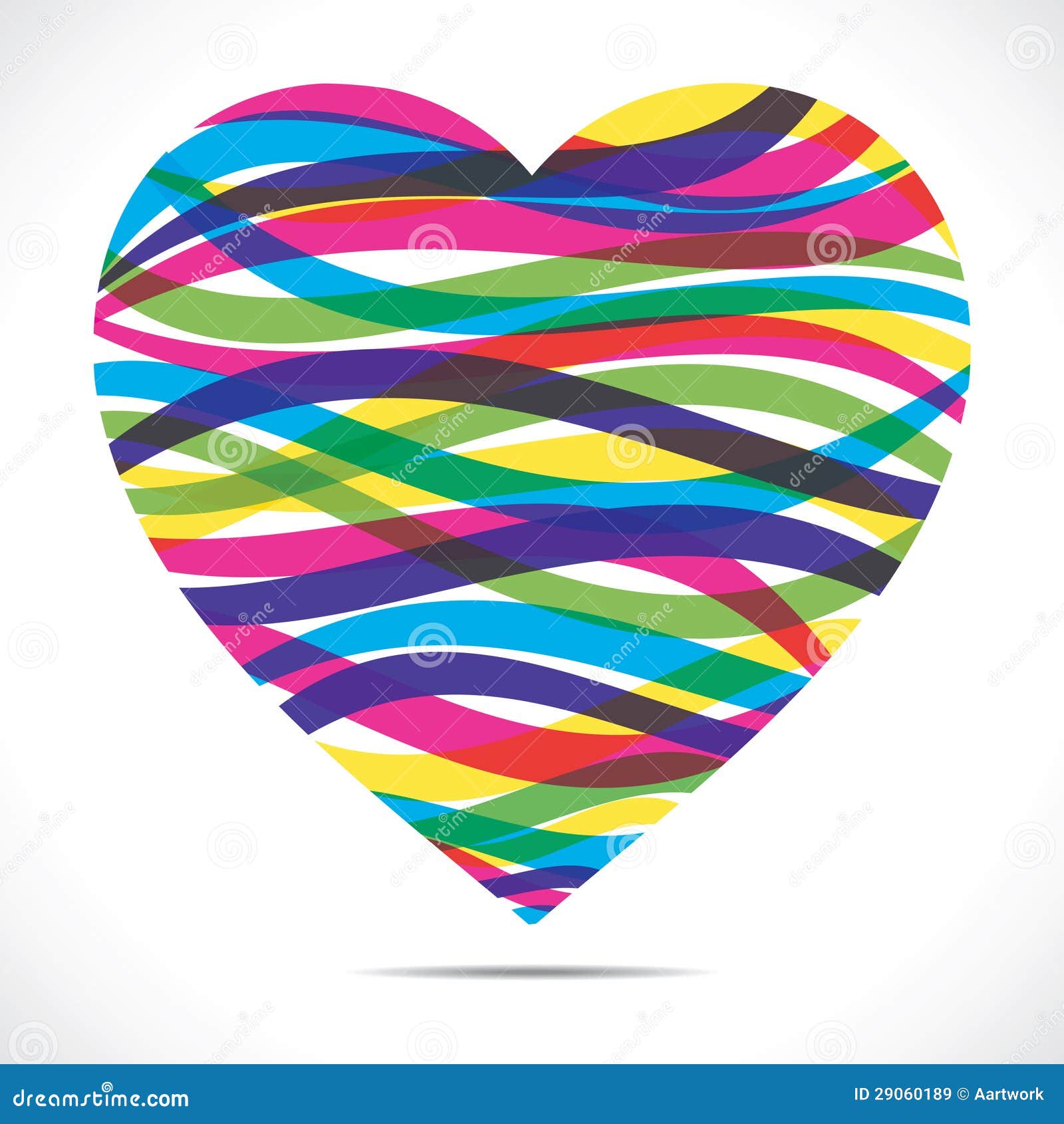 Colorful strip heart stock vector. Illustration of love - 29060189