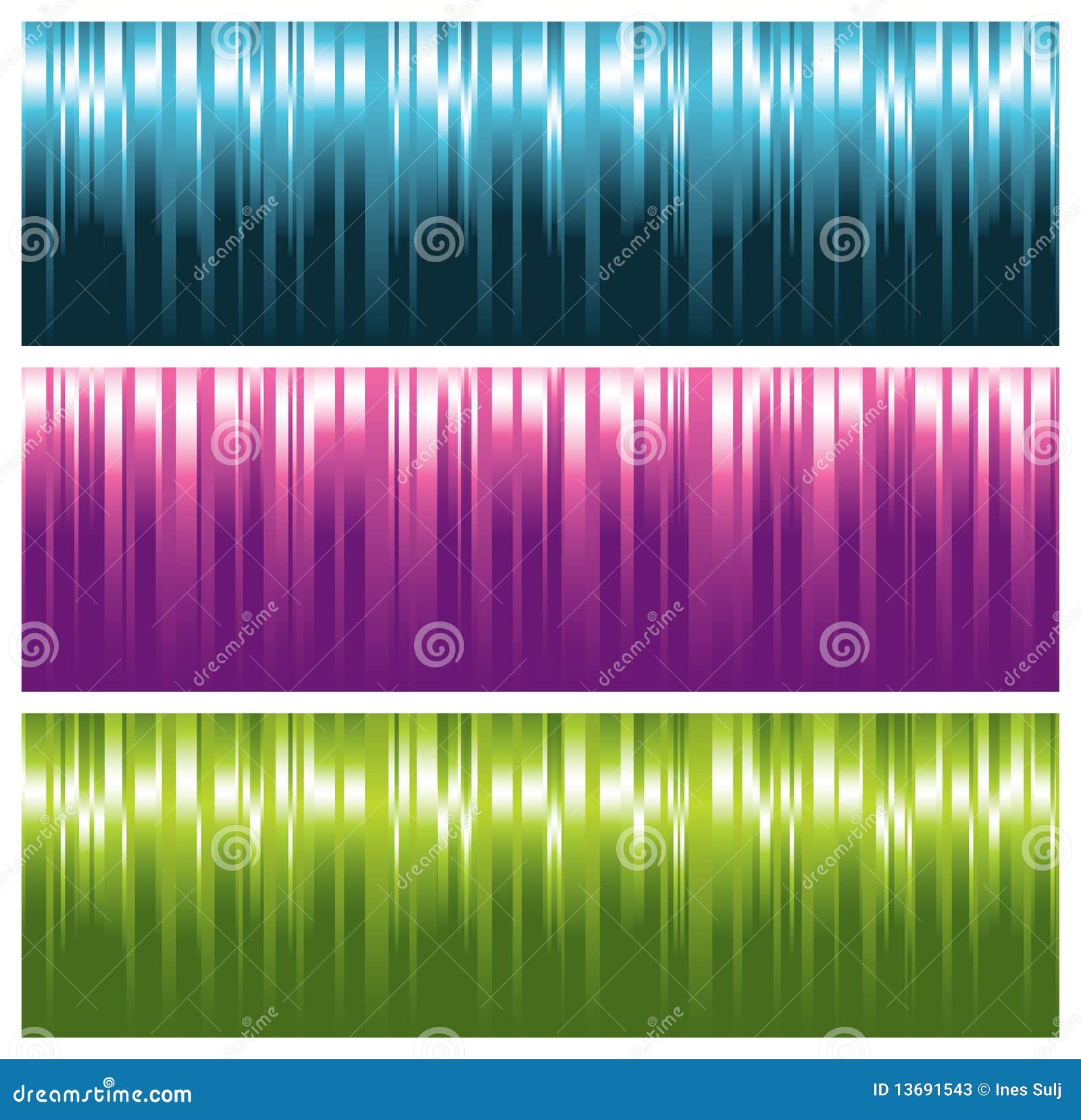 Colorful striped banners stock vector. Illustration of elements - 13691543