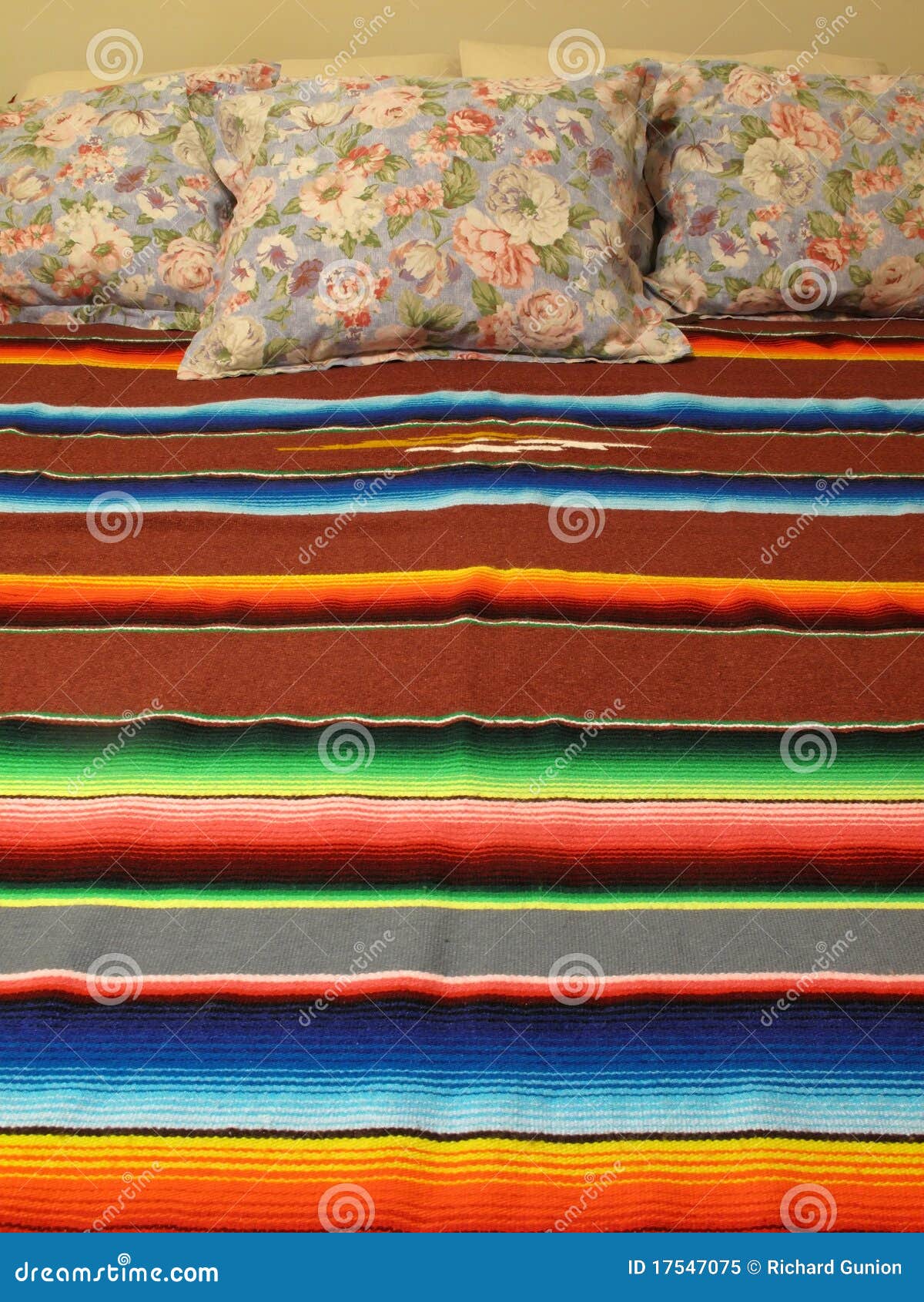 Colorful Striped Bed Cover stock image. Image of cover - 17547075