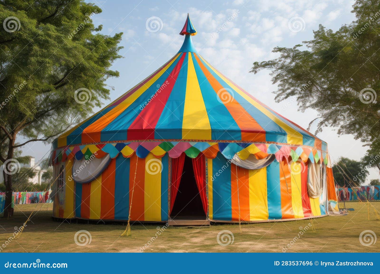 Colorful Striped Circus Tent Illustration Stock Illustration ...