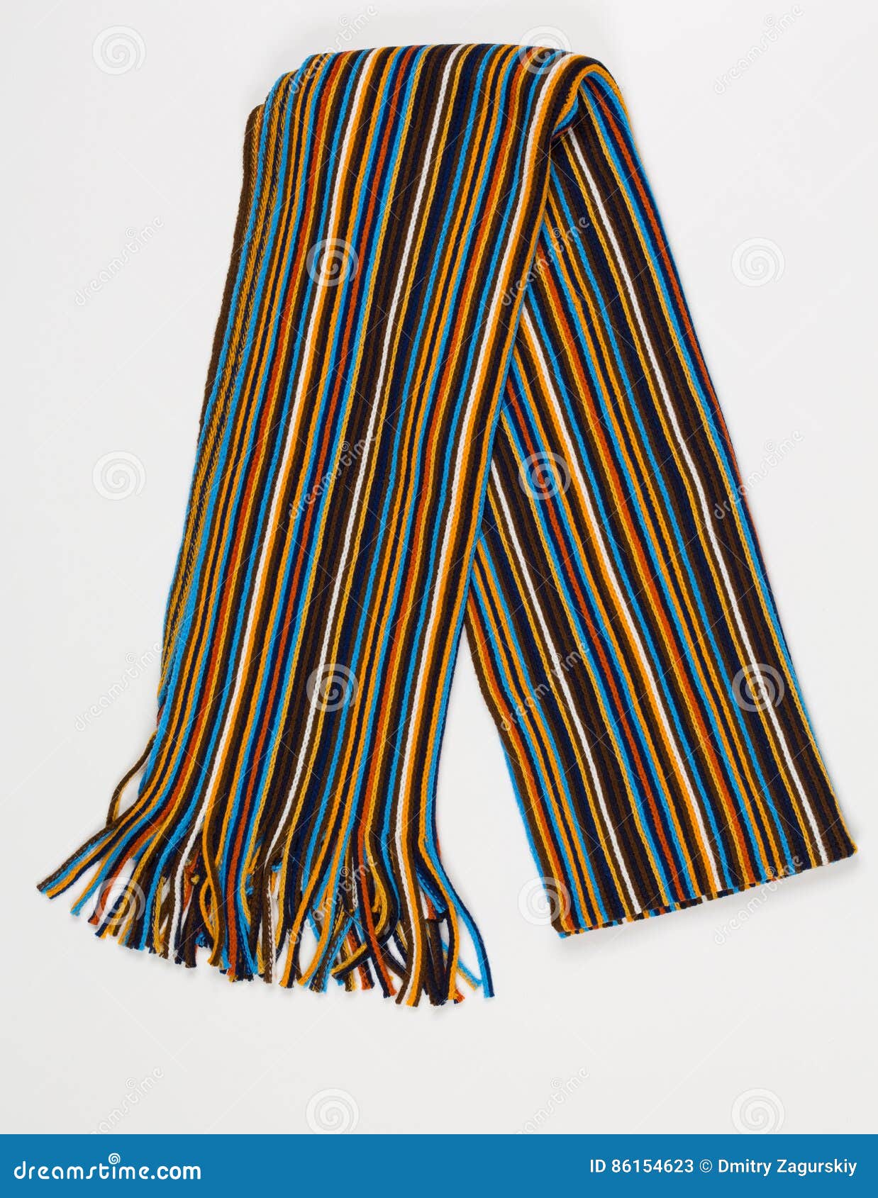 Colorful Striped Scarf on a White Background Stock Image - Image of ...