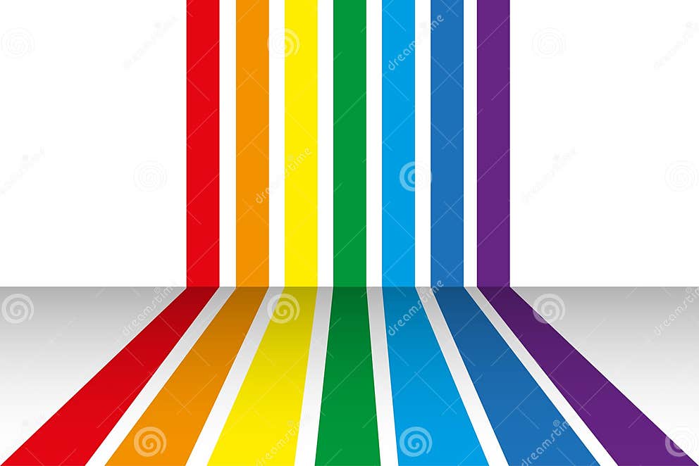 Colorful Stripes Dimensional Effect. Cover Concept. Gradient Rainbow ...