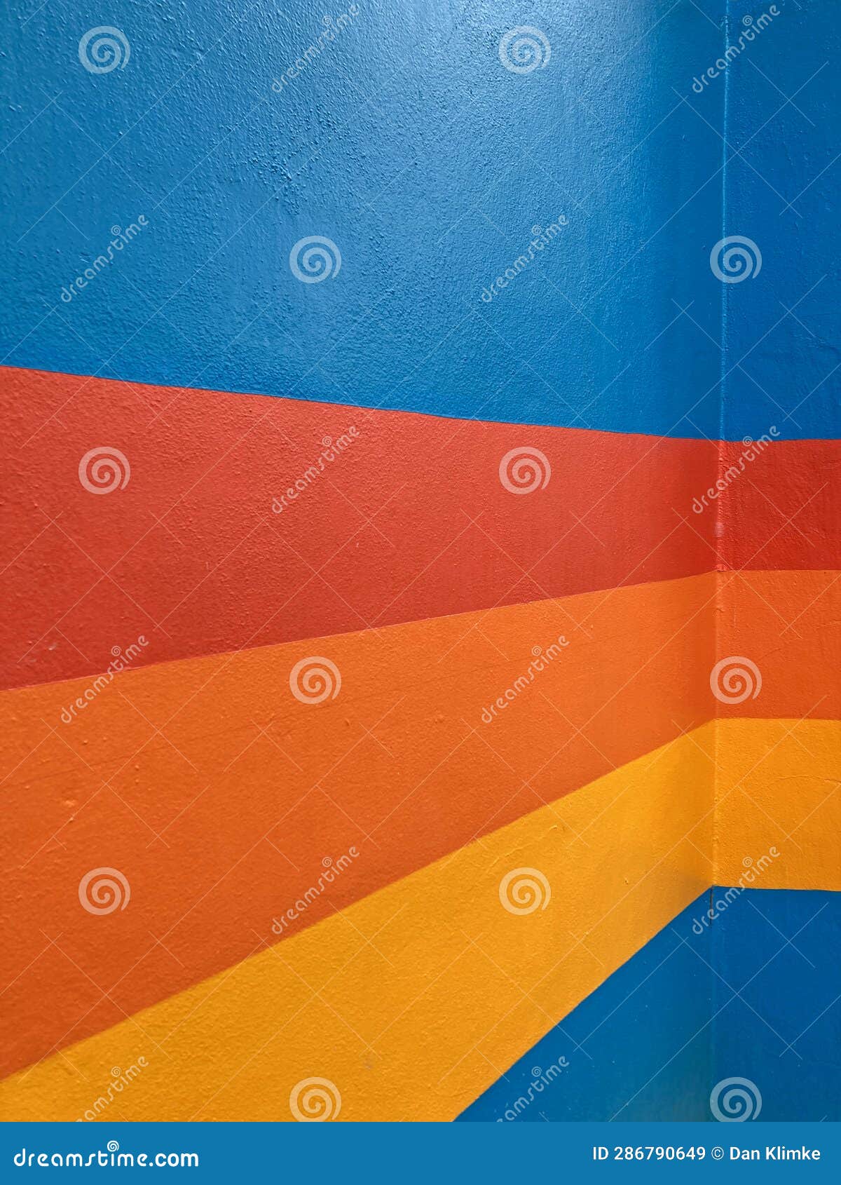 Colorful Stripes Painted on Blue Background Stock Image - Image of ...