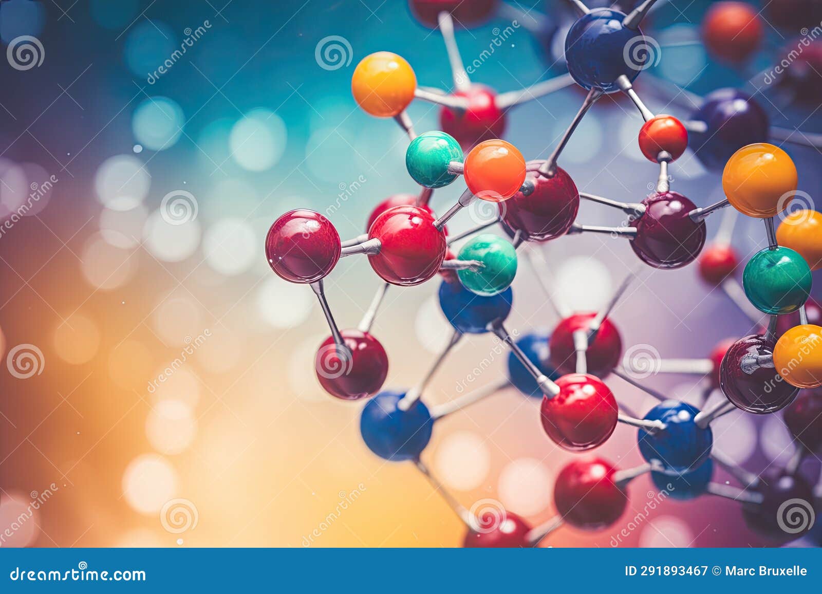 Colorful Structural Chemical Formula and Molecule Model - AI Generated ...