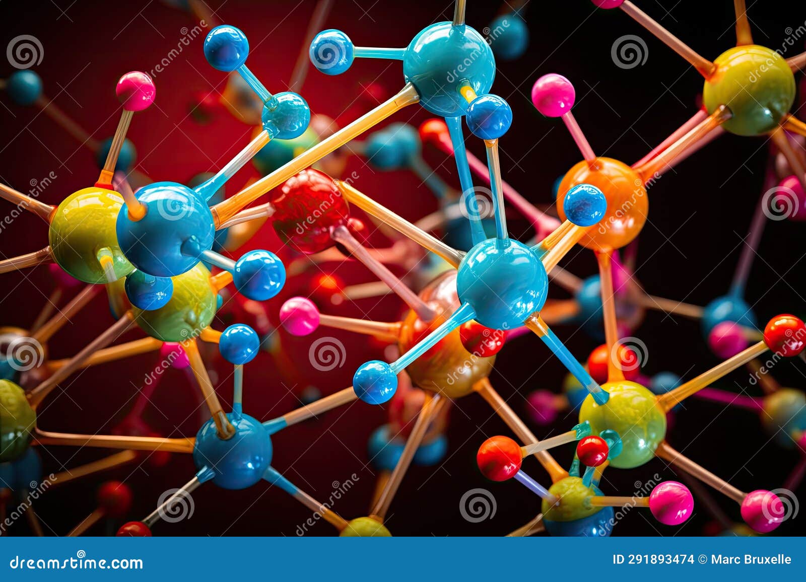 Colorful Structural Chemical Formula and Molecule Model - AI Generated ...