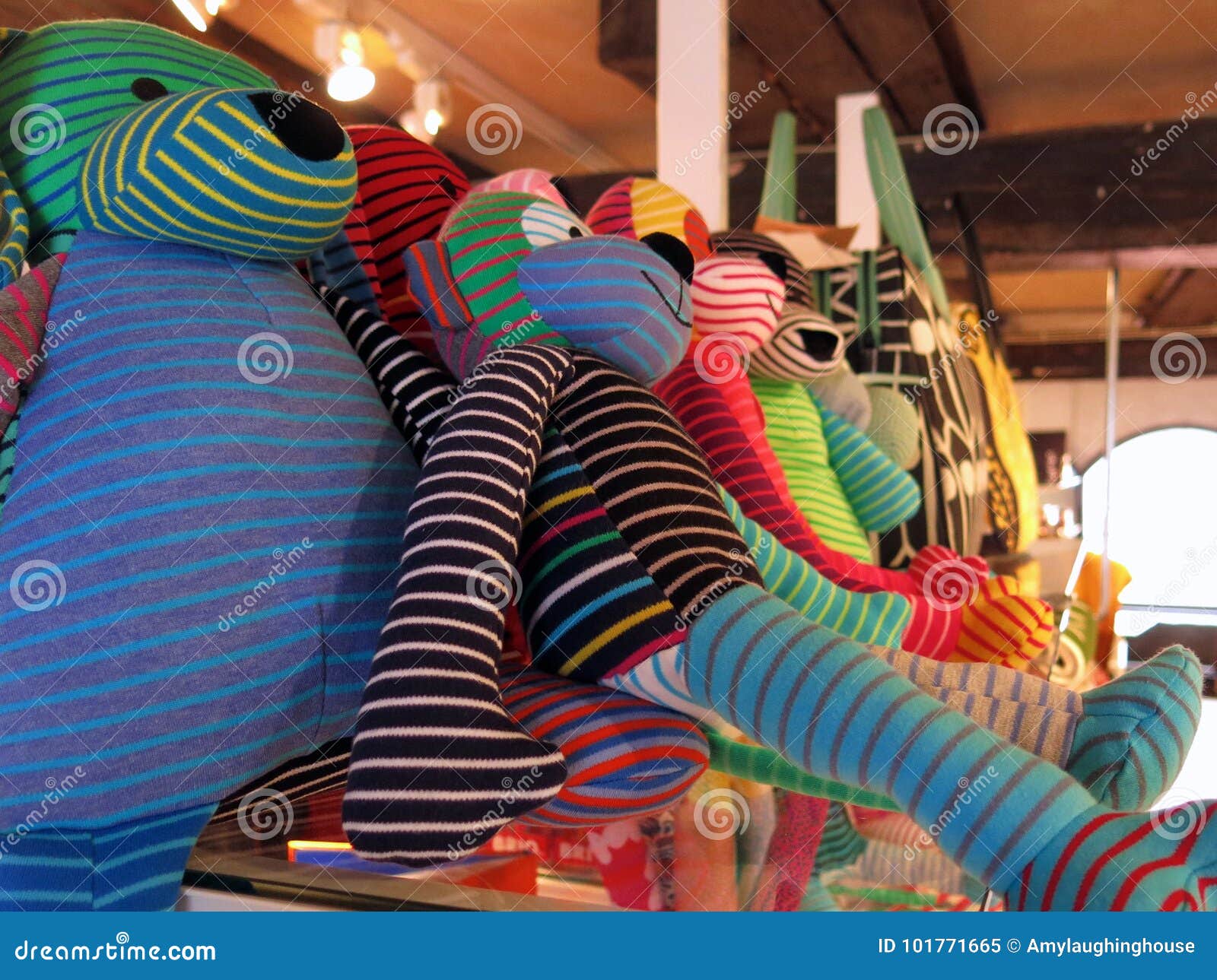 Colorful stuffed animals stock image. Image of monkey - 101771665