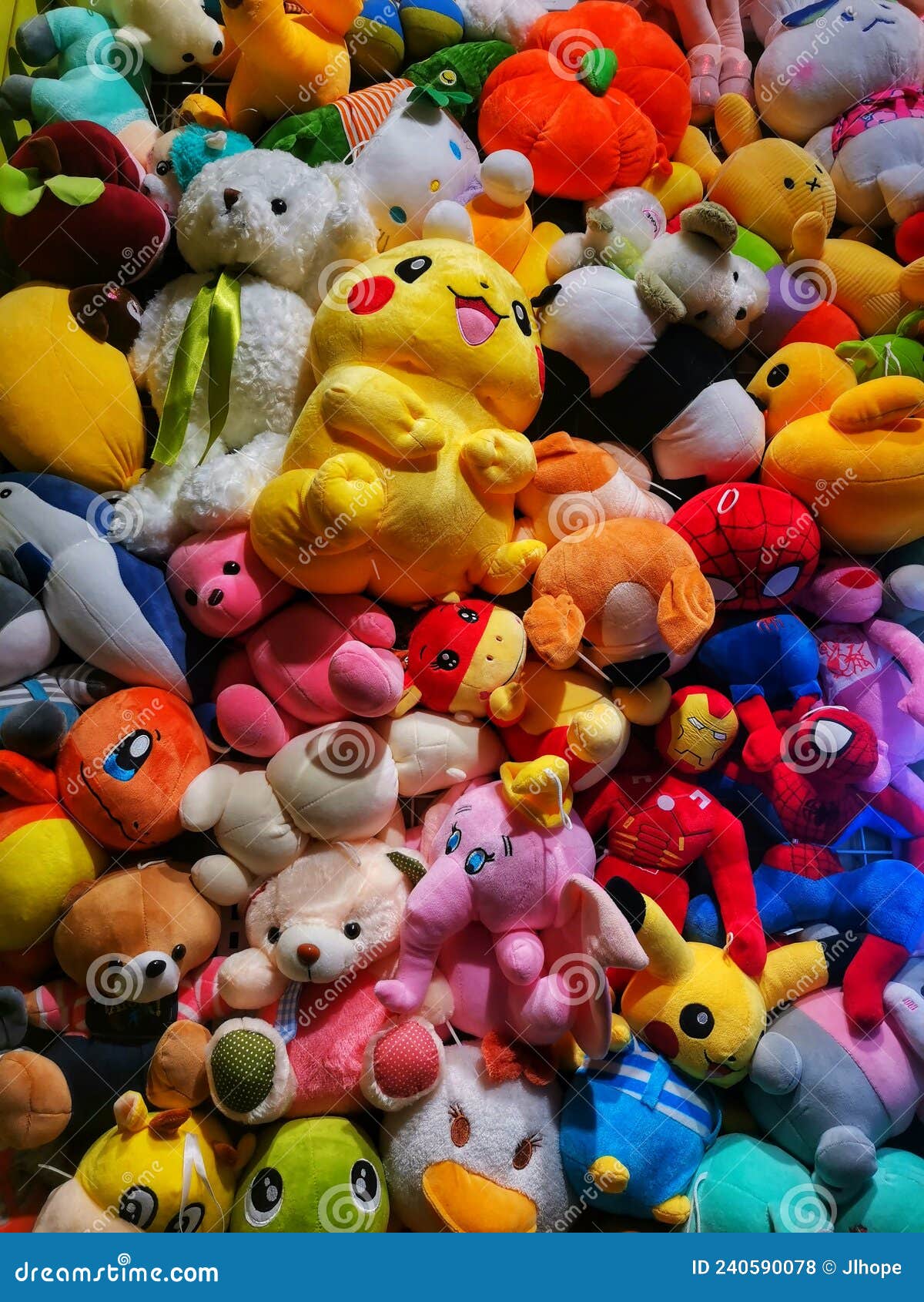 Colorful stuffed toys stock photo. Image of child, pile - 240590078