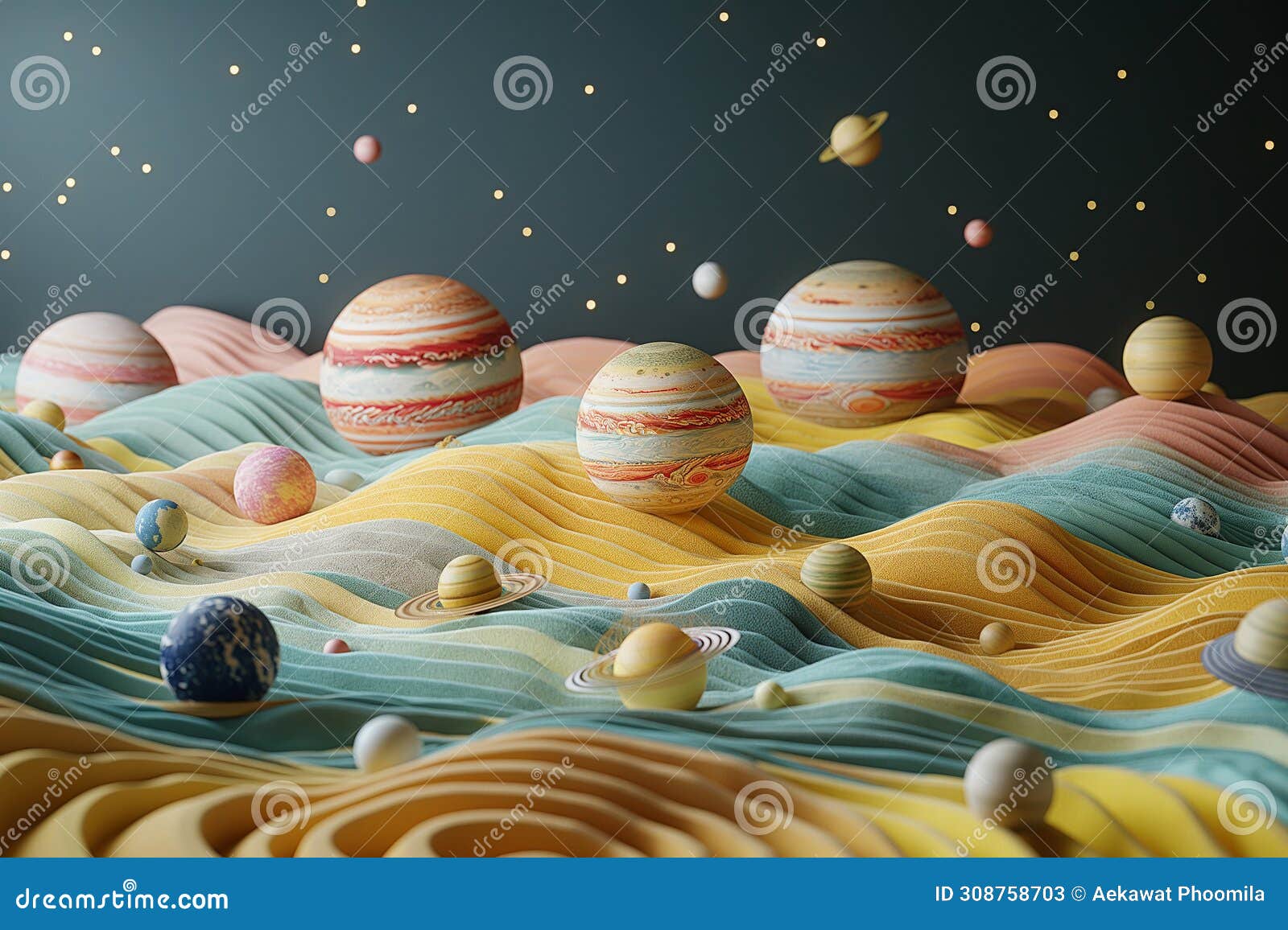 Colorful Style Pattern Solar System Stock Illustration - Illustration ...
