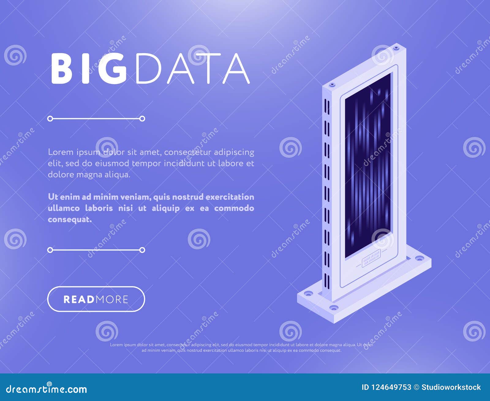 Isometric Database Server in Webpage Design Stock Illustration ...