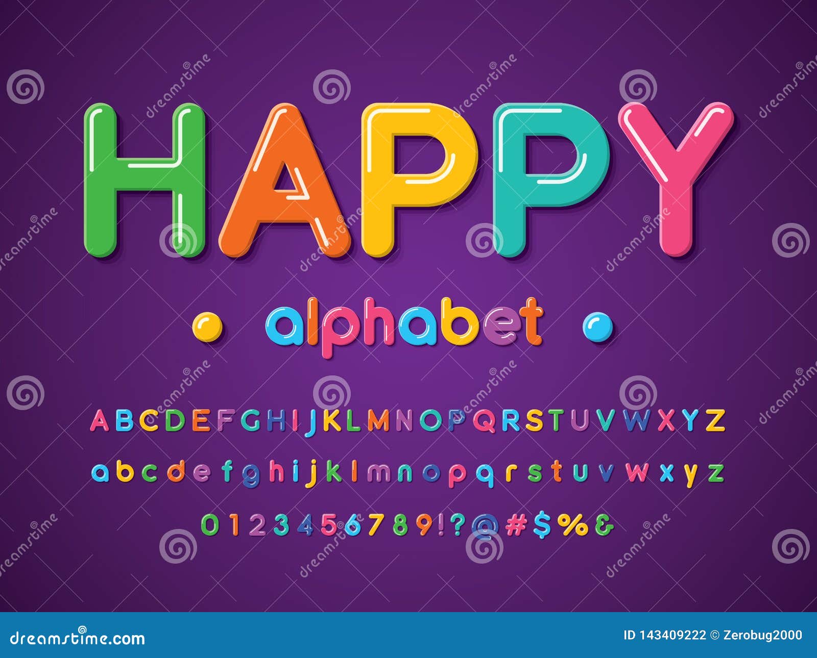 Happy font stock vector. Illustration of stylized, isolated - 143409222