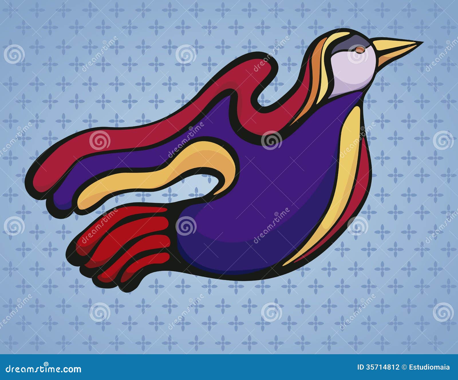 Colorful stylized bird, stock vector. Illustration of bird - 35714812