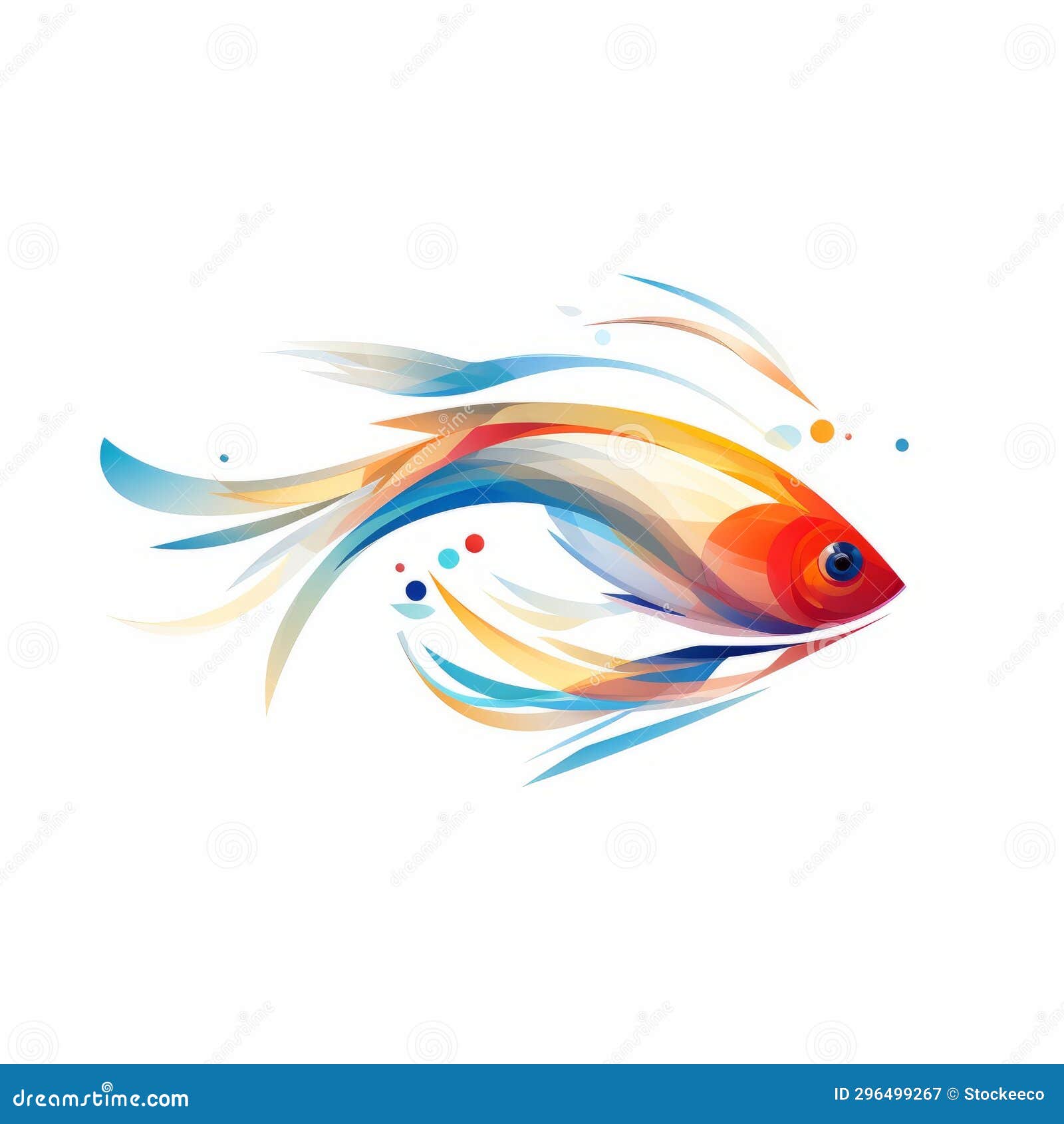 Colorful Stylized Fish: Fluid Movement and Mythological Symbolism Stock ...