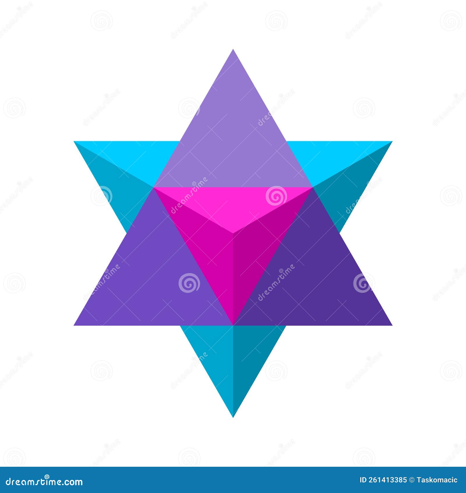 Colorful Stylized Merkaba Symbol Sacred Geometry Shape Star