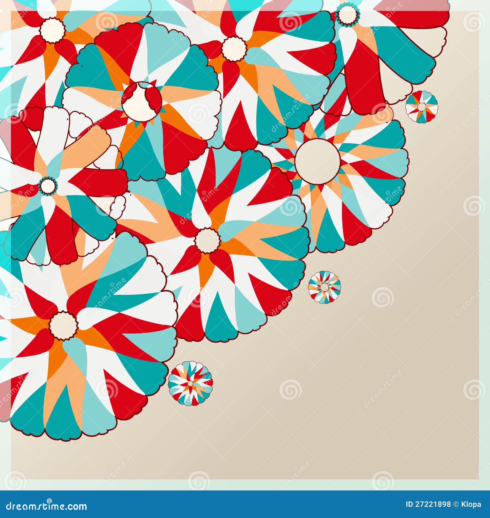 Colorful Stylized Simple Flower Card Stock Vector - Illustration of ...