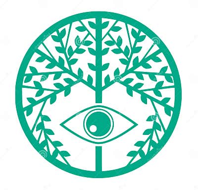 Colorful Stylized Tree with Eye Stock Vector - Illustration of ...