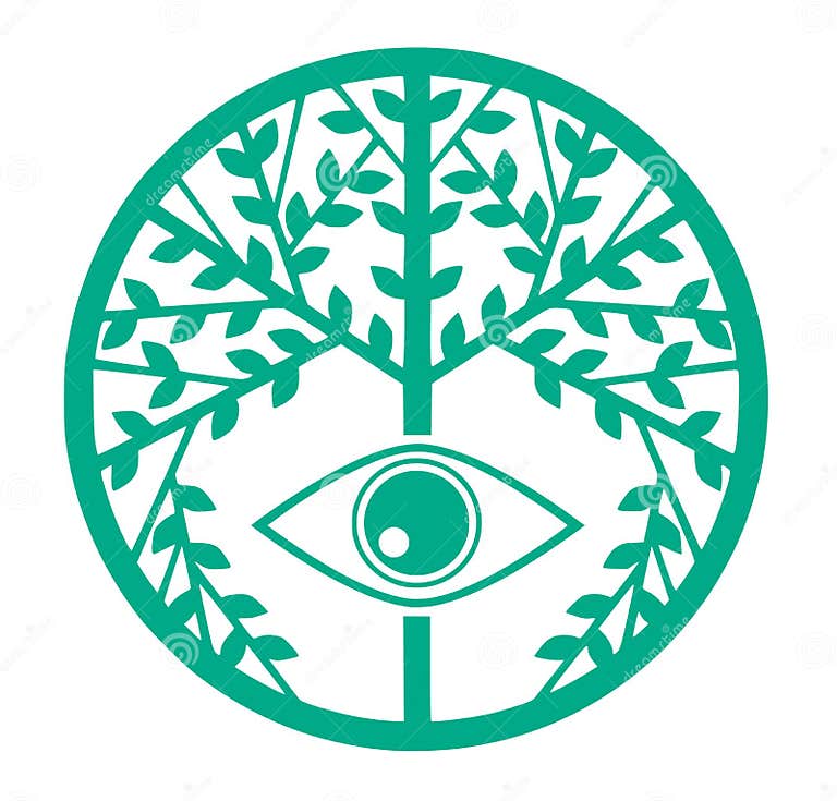 Colorful Stylized Tree with Eye Stock Vector - Illustration of ...