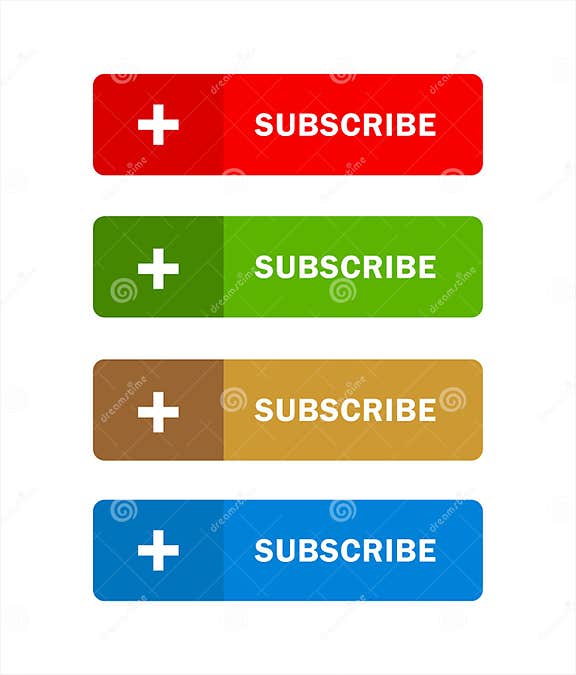 Colorful Subscribe Buttons for Website and Mobile App Interface Design ...