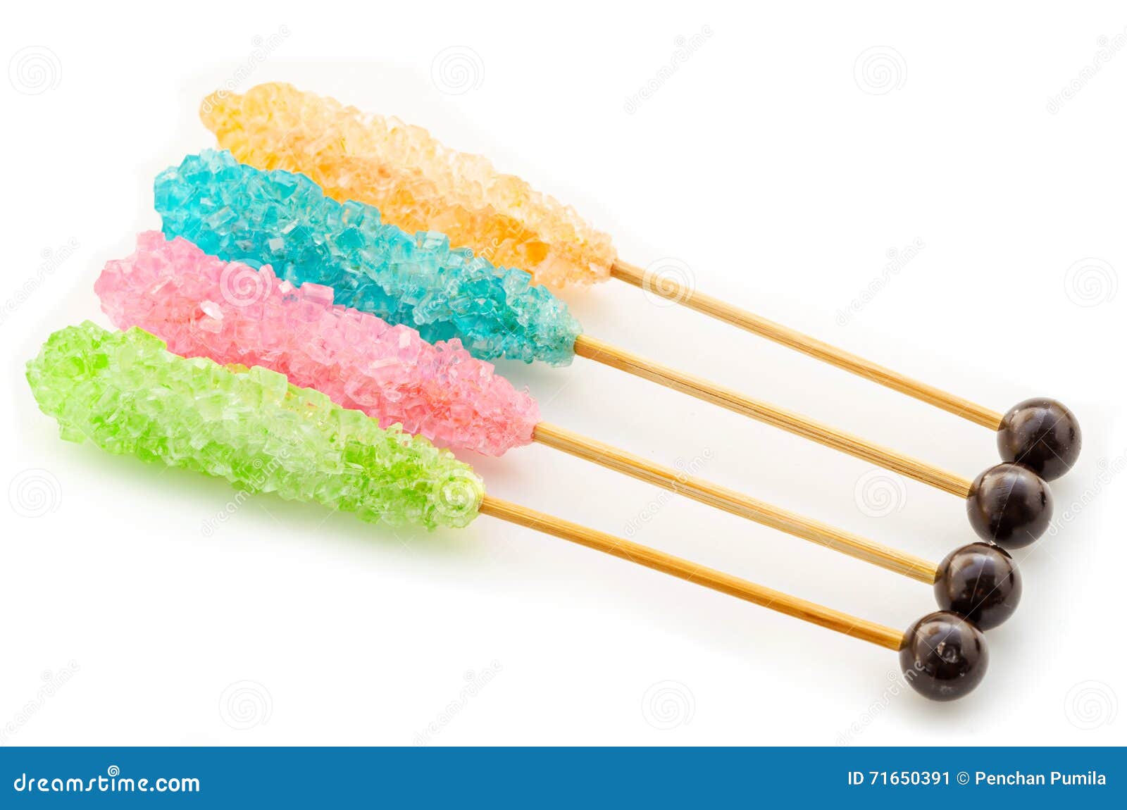 Colorful Sugar Crystal Candy Stick. Stock Image - Image of pink ...