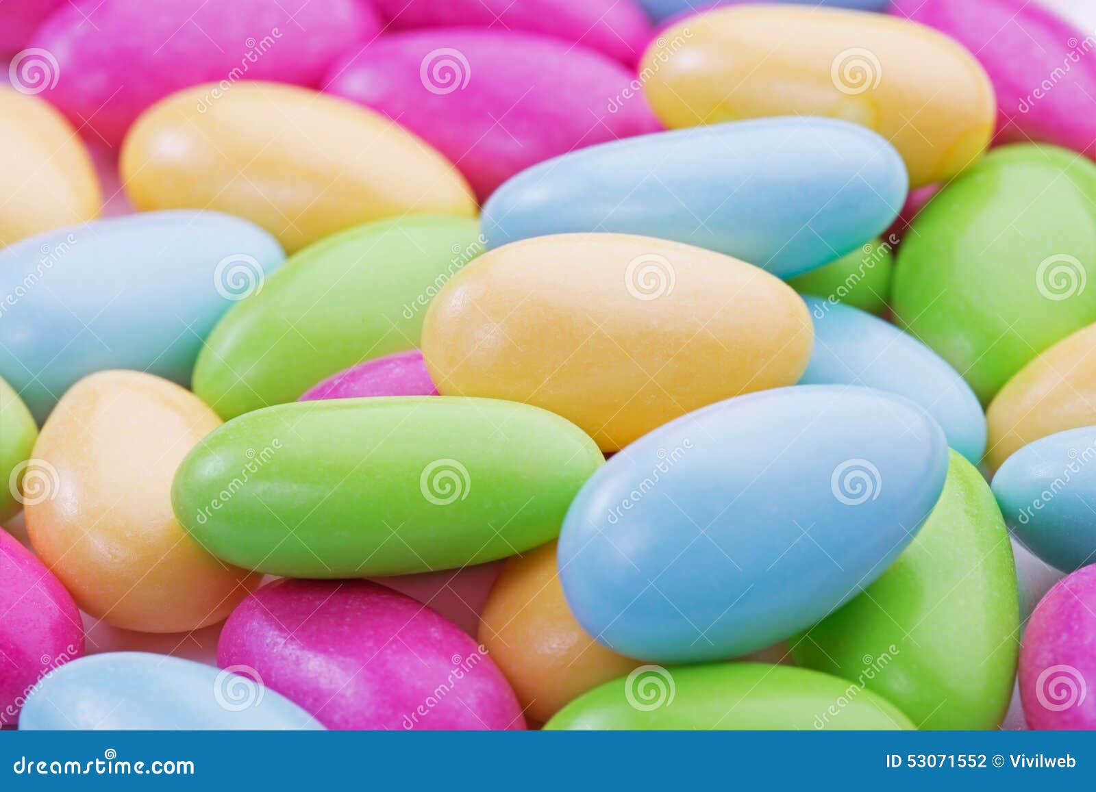 Colorful sugared almonds stock photo. Image of confetti - 53071552