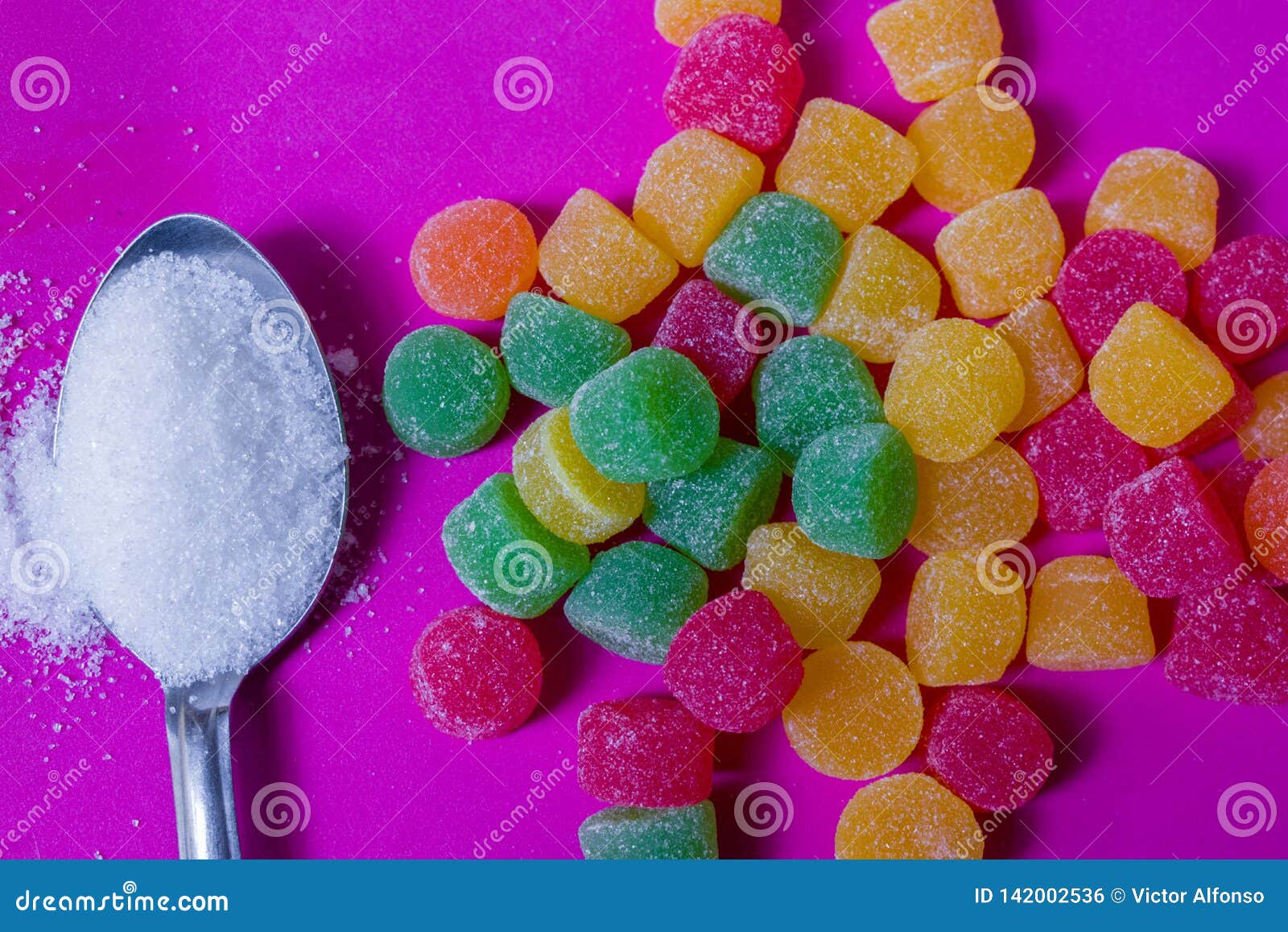 COLORFUL SUGARY GUMMIES in the FOREGROUND Stock Photo - Image of food ...