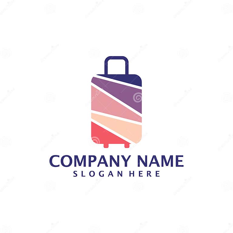 Colorful Suitcase Logo Design Vector. Suitcase Logo Design Template ...