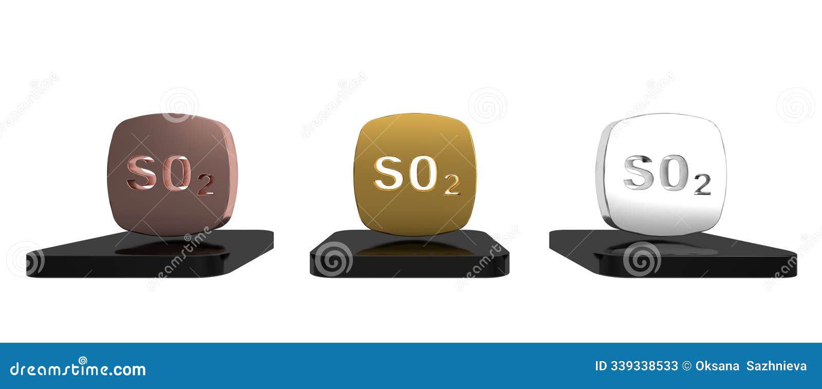 Colorful Sulfur Dioxide SO2 Gas Molecule Icon Isolated on White ...