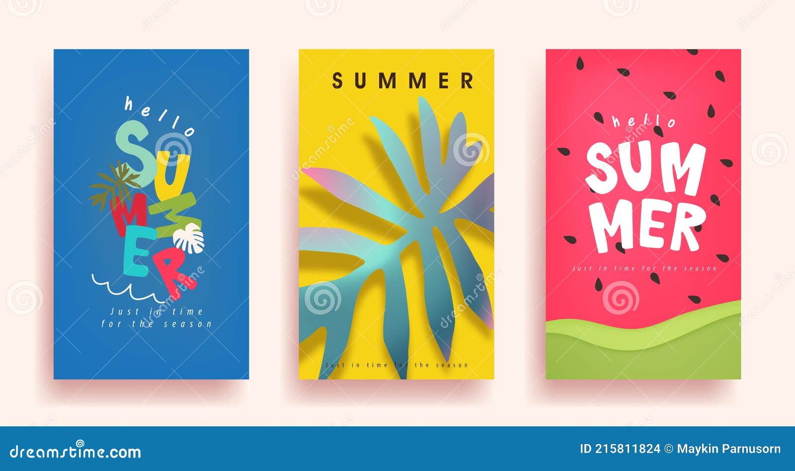Colorful Summer Background Layout Banner Design Stock Vector ...