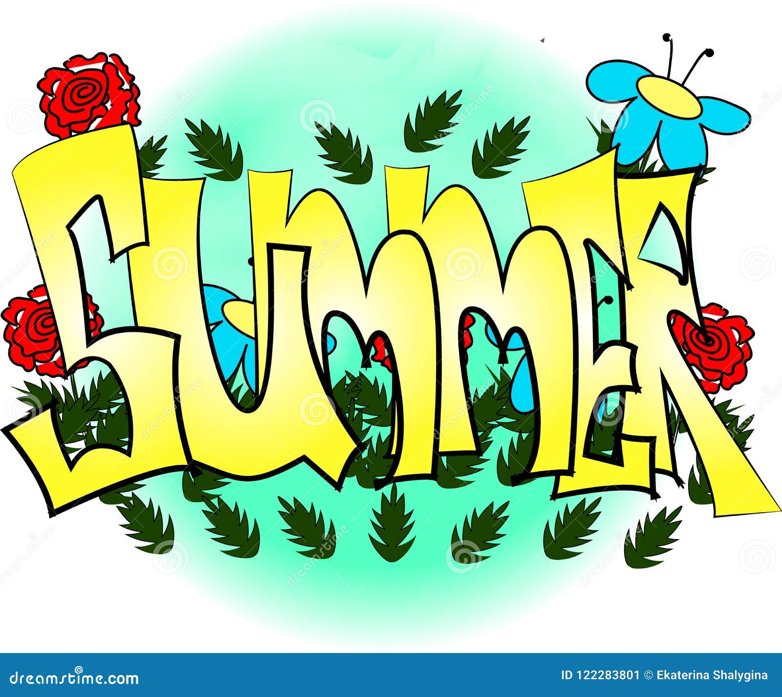 Summer Graffiti Vector Lettering | CartoonDealer.com #118141053