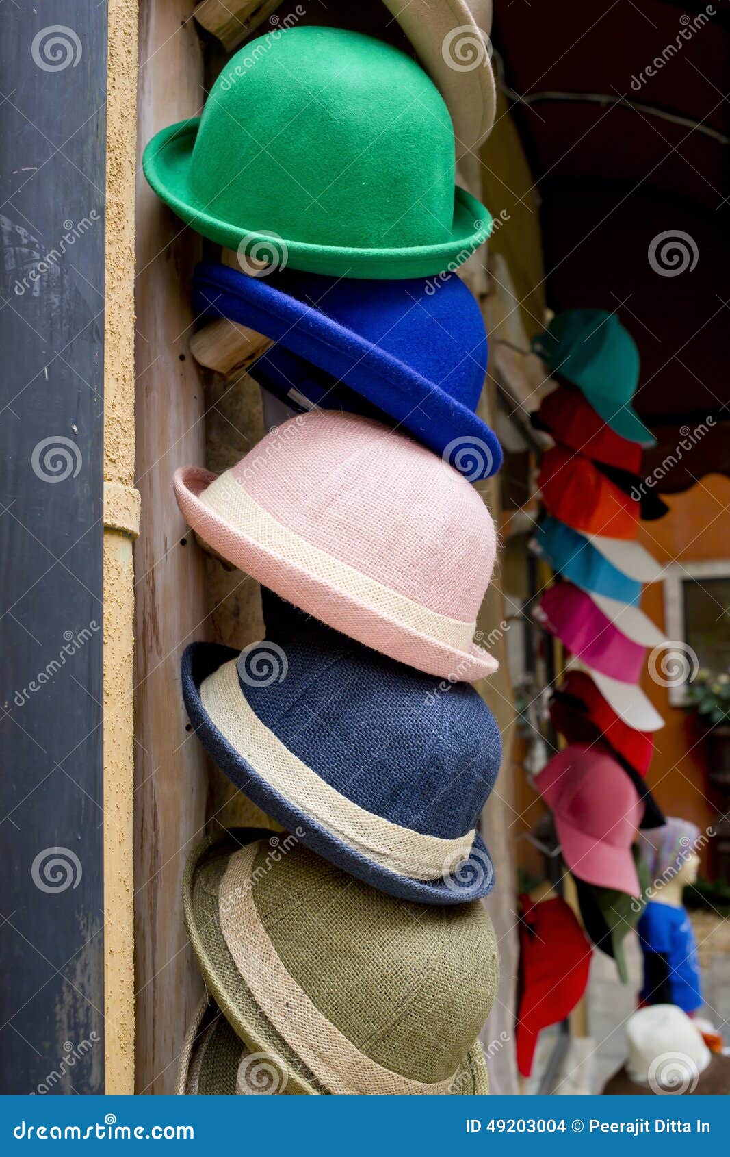 Colorful Summer Hats Lie on the Counter Stock Photo - Image of classic ...