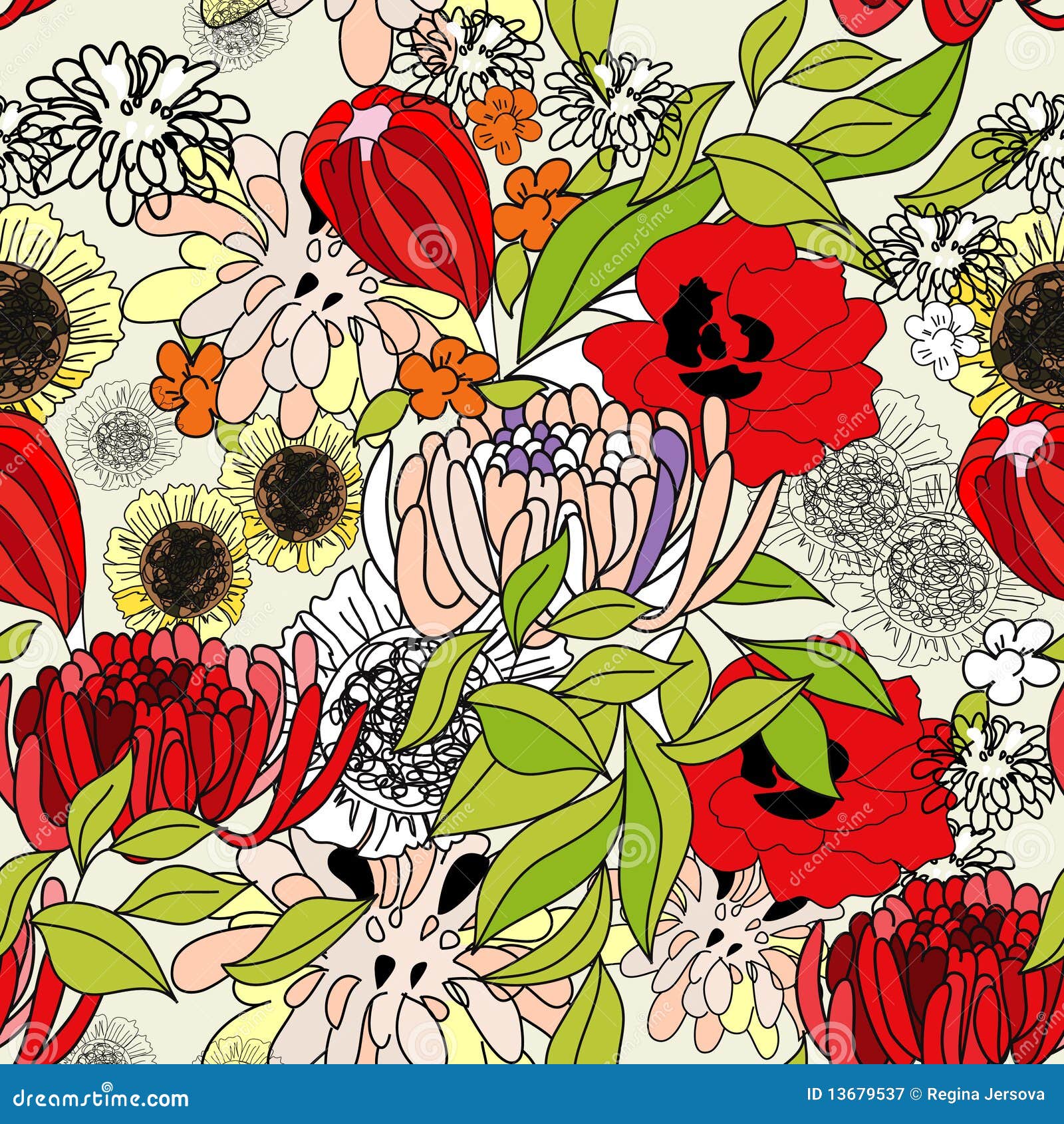 Colorful Summer Seamless Pattern Stock Vector - Illustration of fabric ...