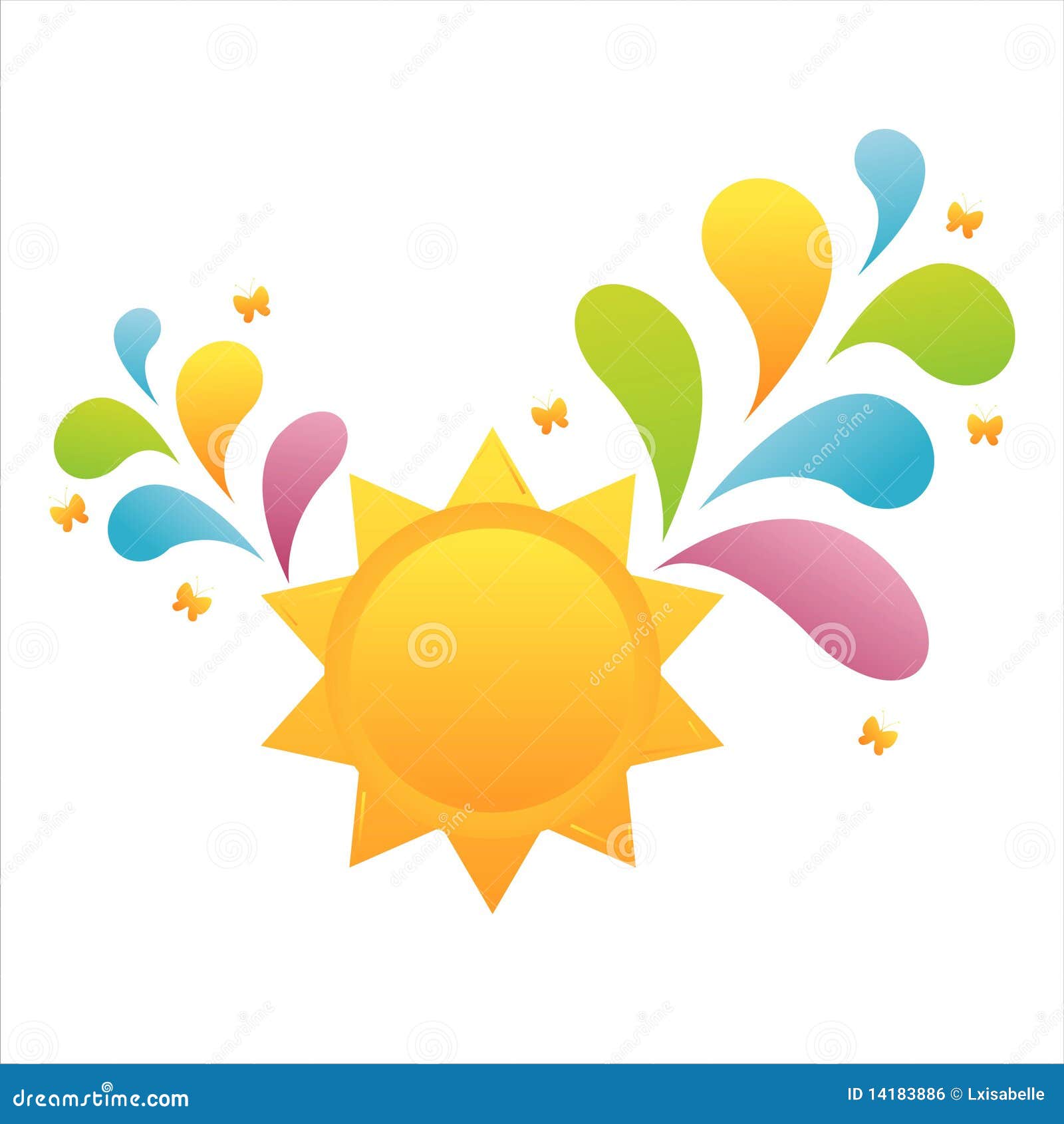Colorful sun background stock vector. Illustration of modern - 14183886