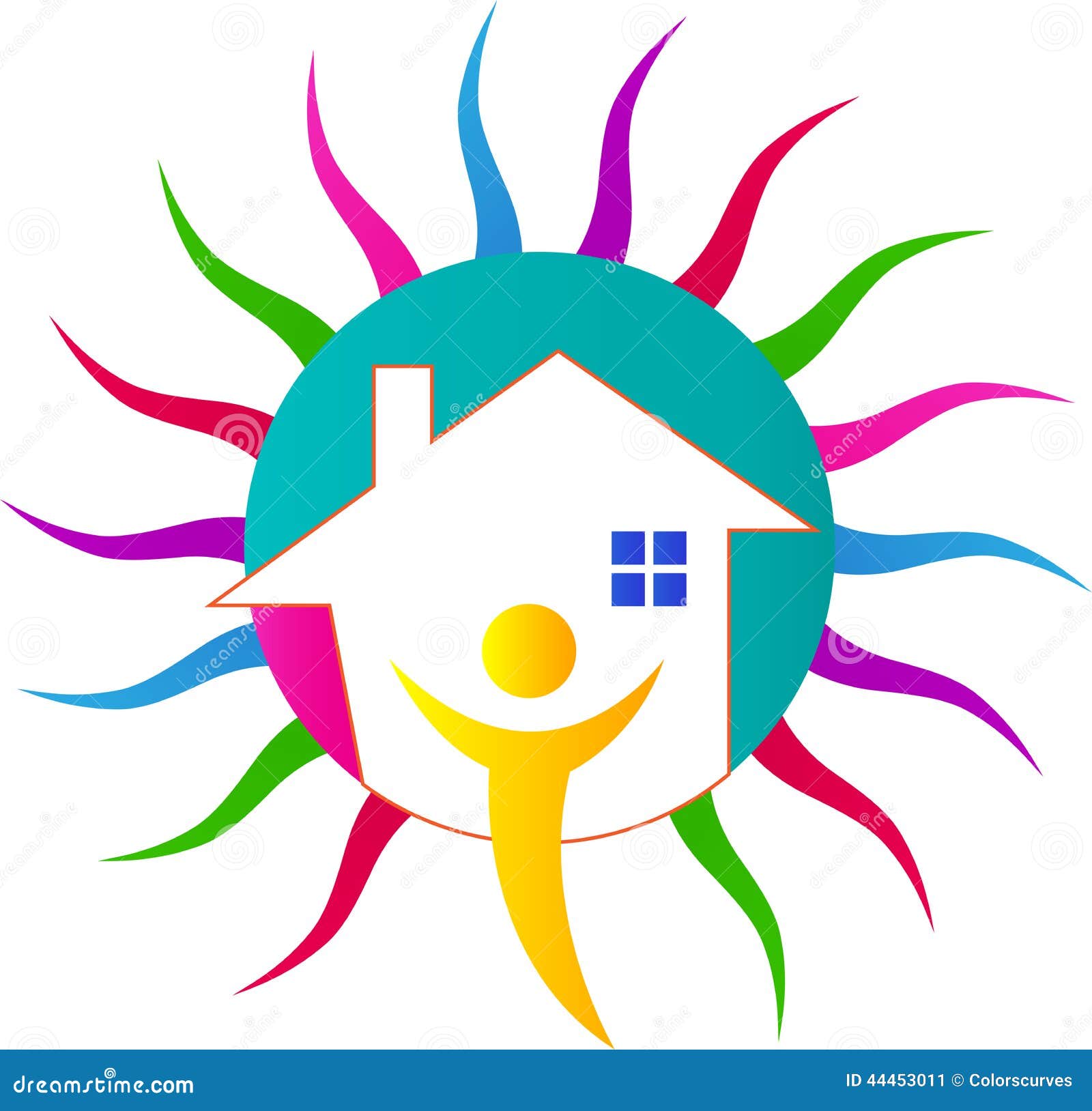Colorful sun home stock vector. Illustration of abstract - 44453011