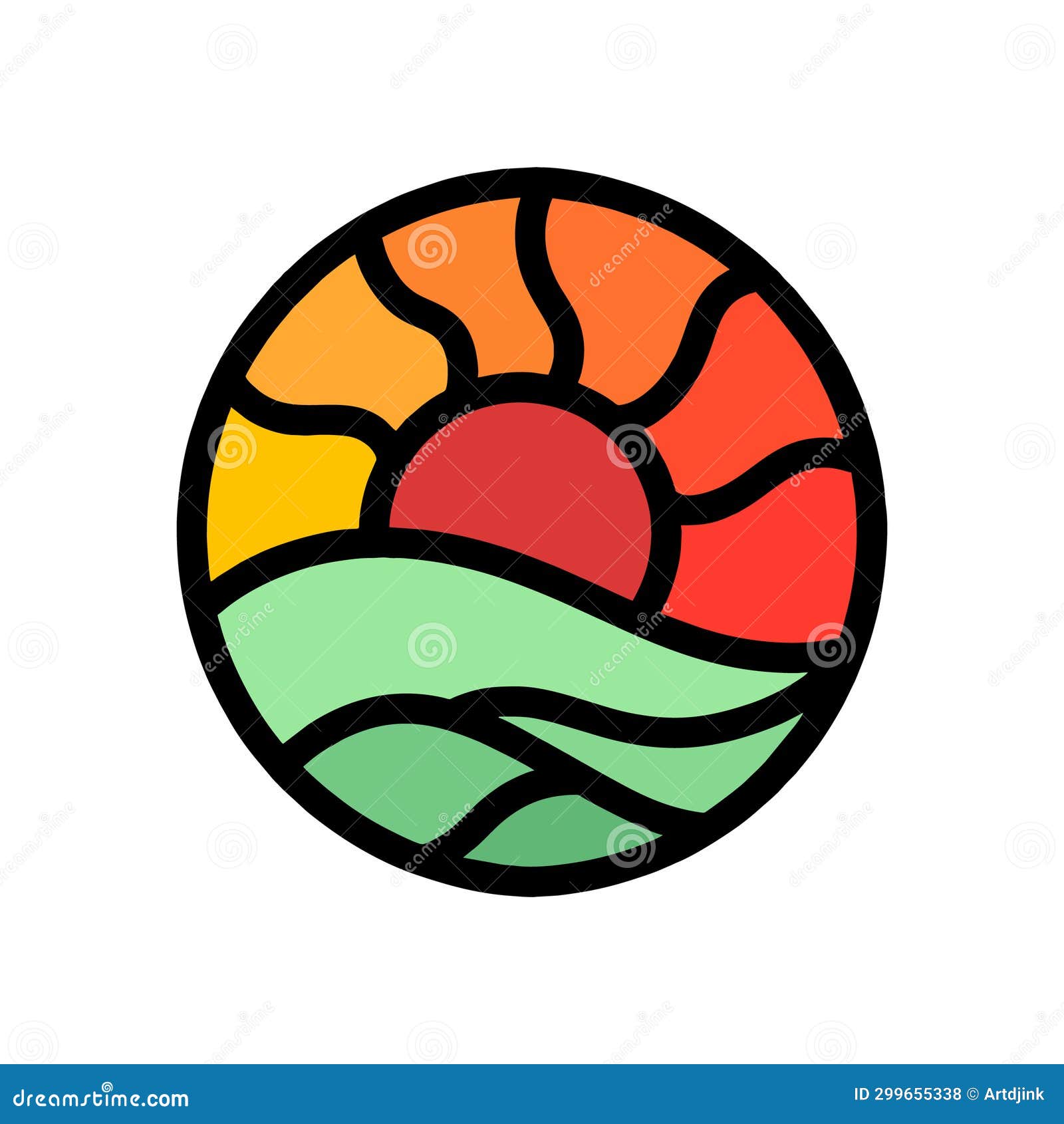 Colorful Sun Logo Vector Design Illustration Emblem Stock Illustration ...