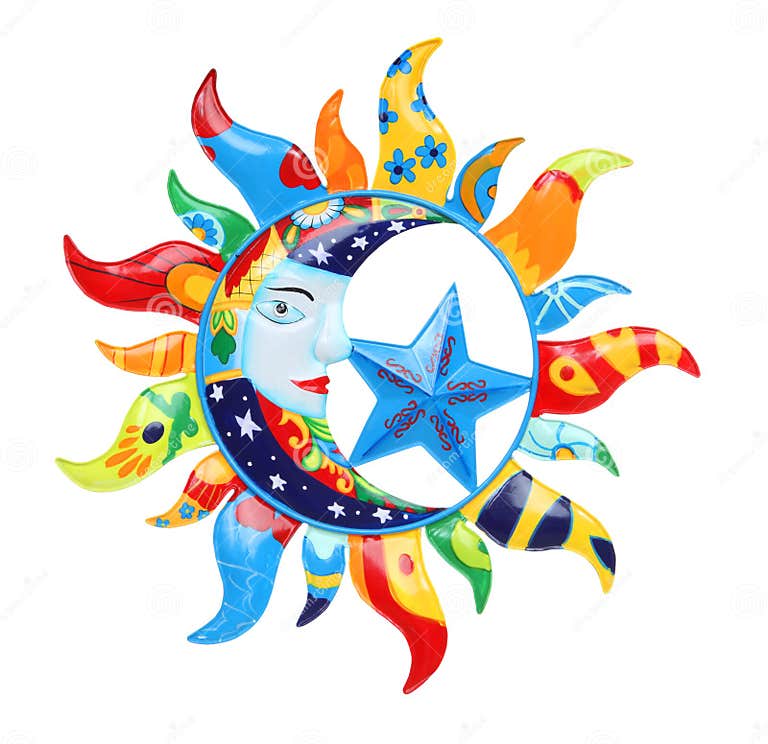 Colorful Sun and Moon stock photo. Image of graphic, close - 18292824