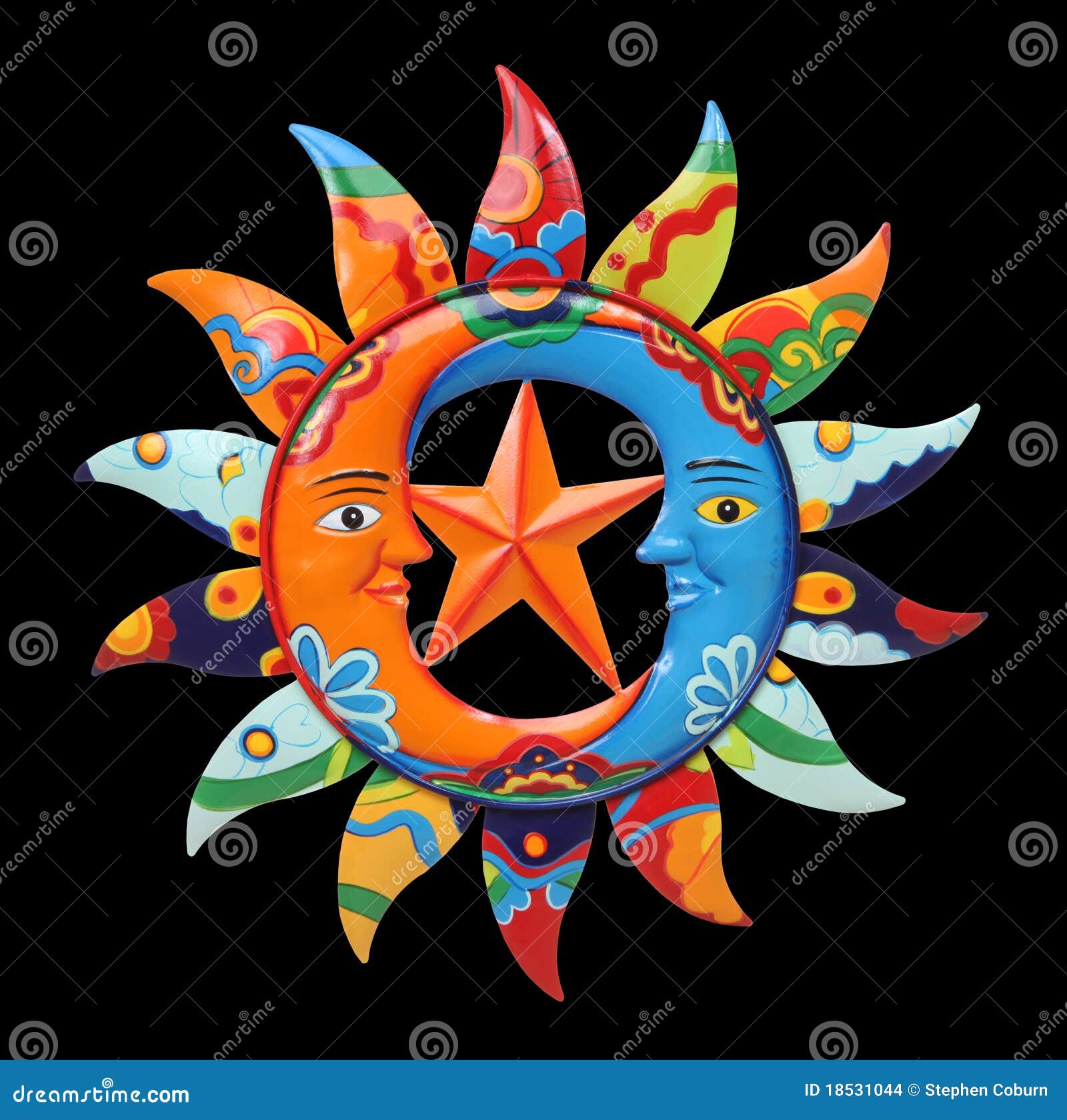 Colorful Sun and Moon stock photo. Image of colour, backdrop - 18531044