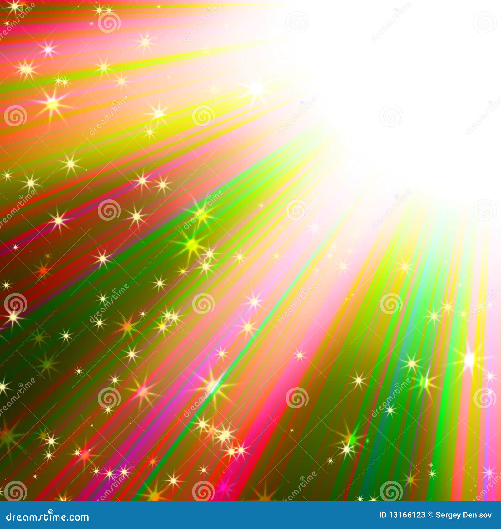 Colorful Sun S Rays with Stars Stock Illustration - Illustration of ...
