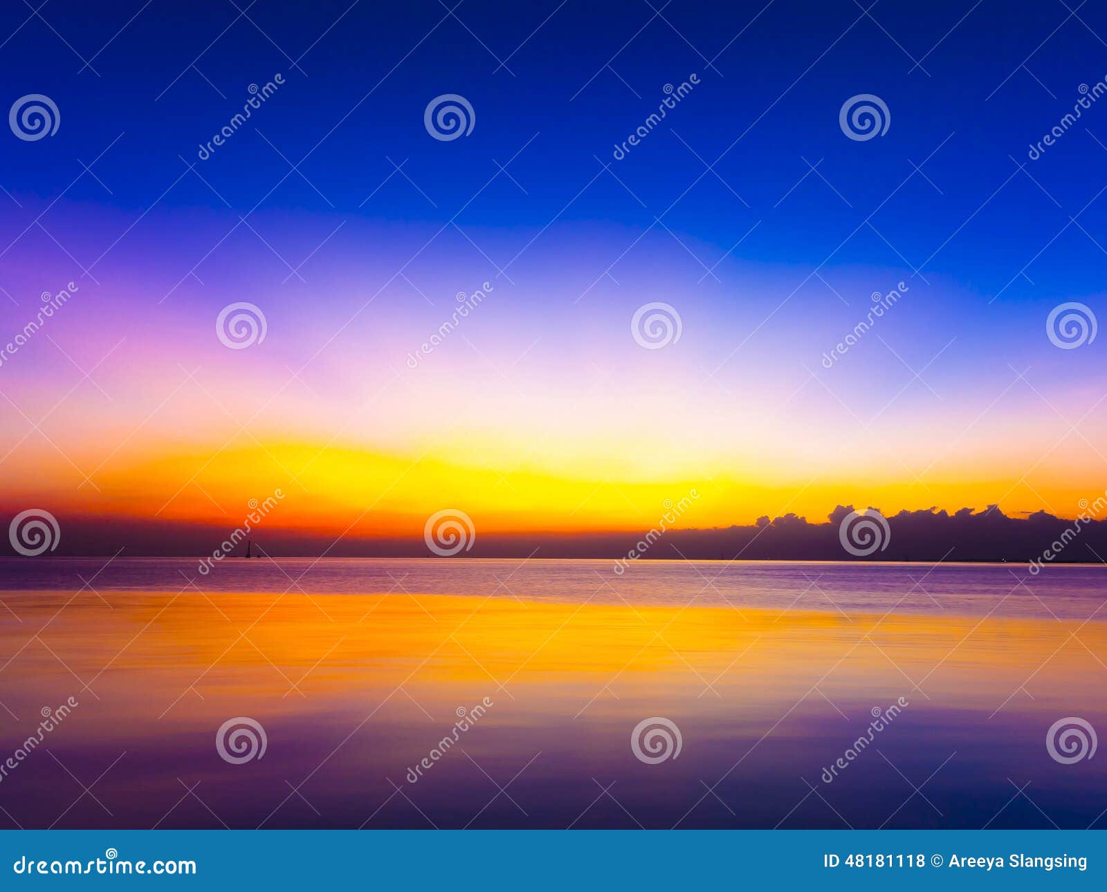 Colorful Sun Set in the Evening Sky Stock Photo - Image of cloudy ...