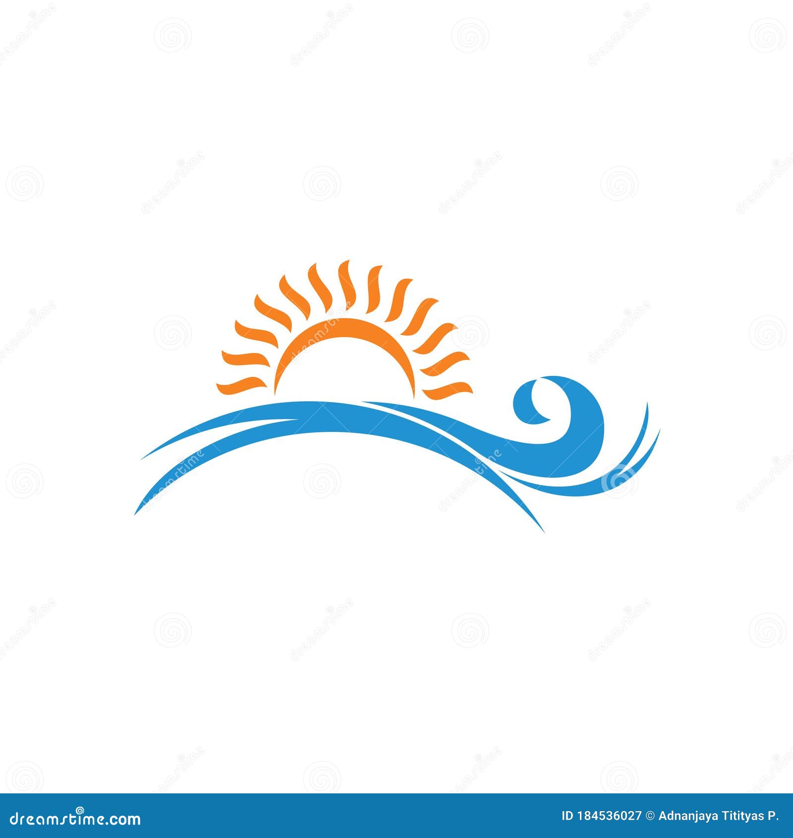 Colorful Sun Waves Horizon Symbol Vector Stock Vector - Illustration of ...