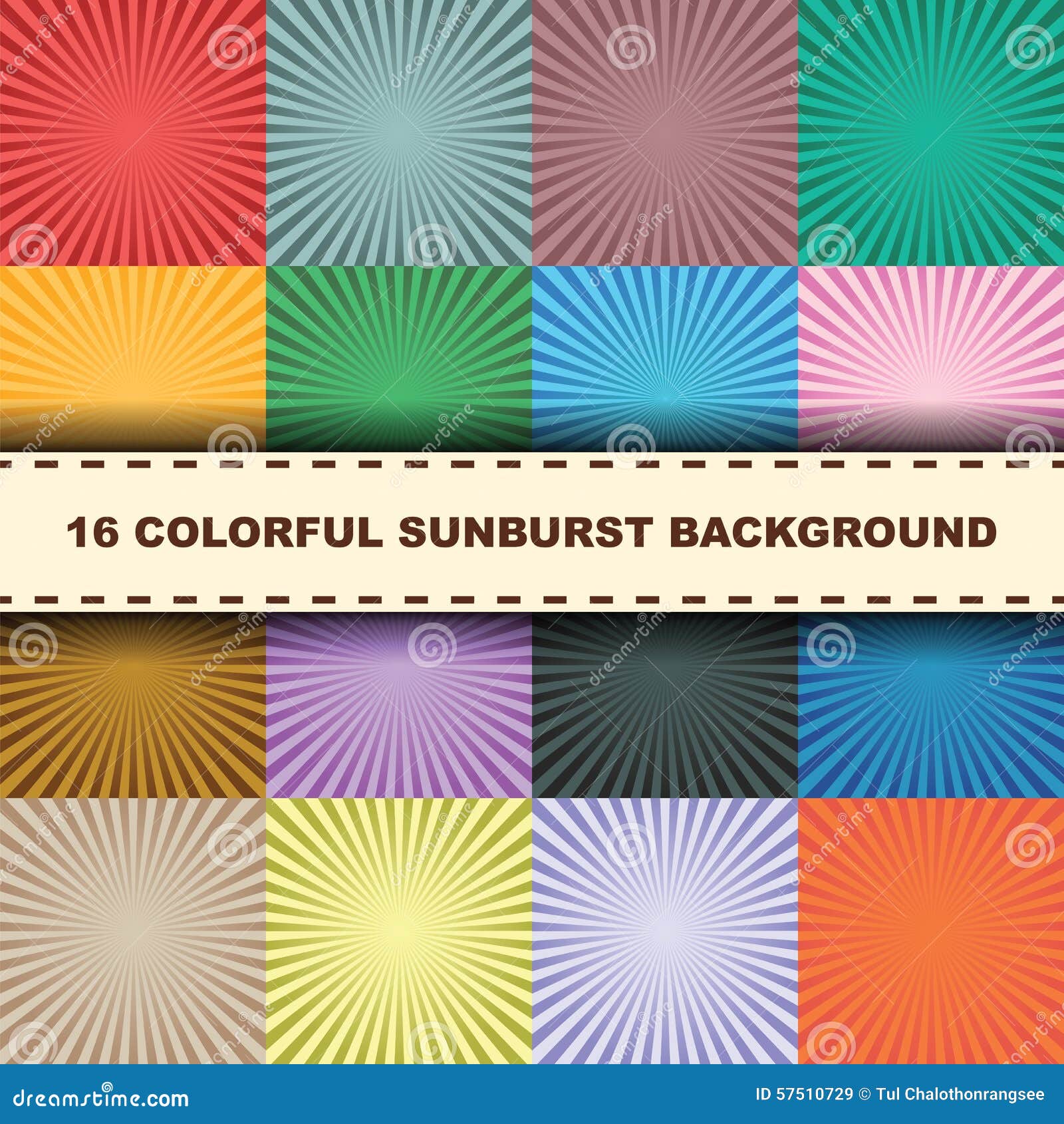 Set Of Colorful Sunburst Symbols Vector | CartoonDealer.com #58107765