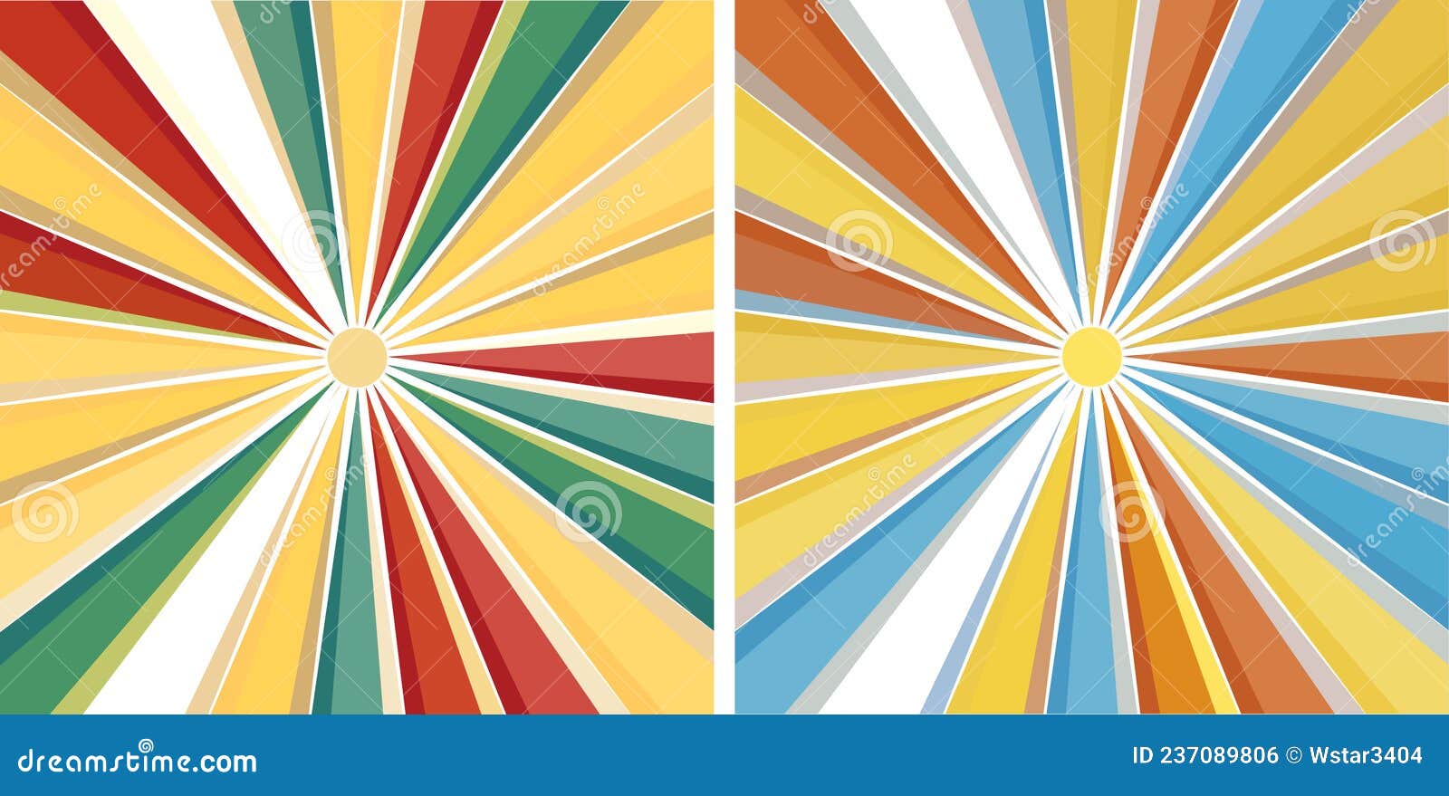 Colorful Sunburst Set of Two Stock Vector - Illustration of vibrant ...
