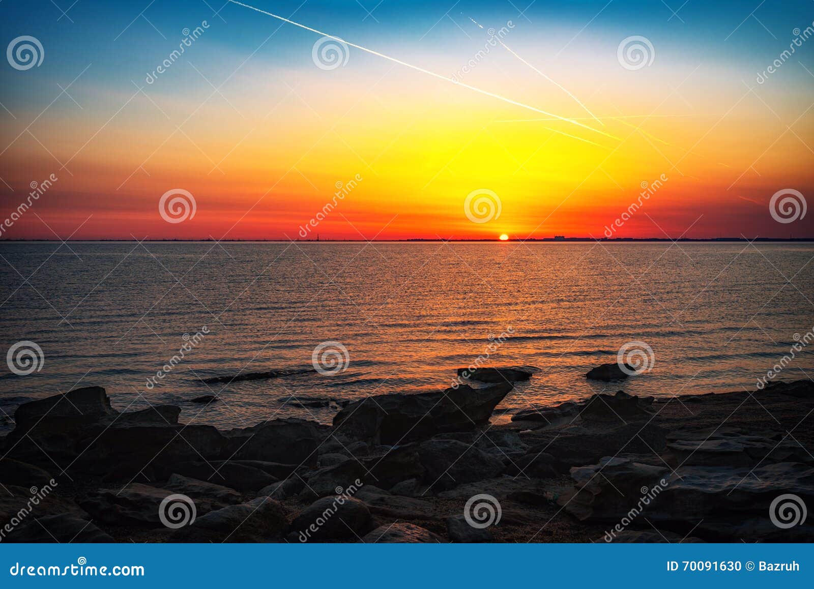 Colorful sunrise stock photo. Image of panorama, golden - 70091630