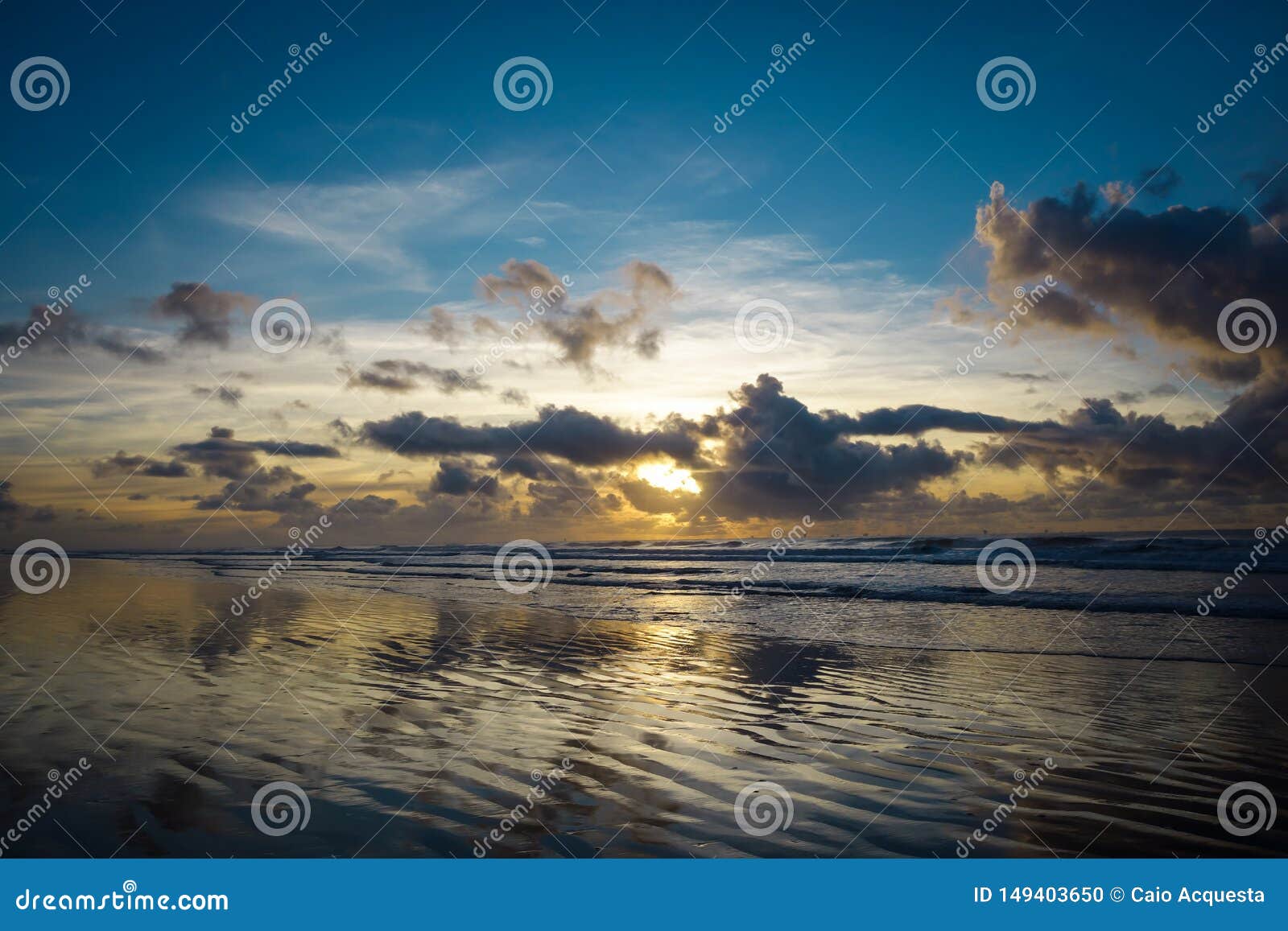 Colorful Sunrise, Reflection, Brazil Stock Photo - Image of dawn, sand ...