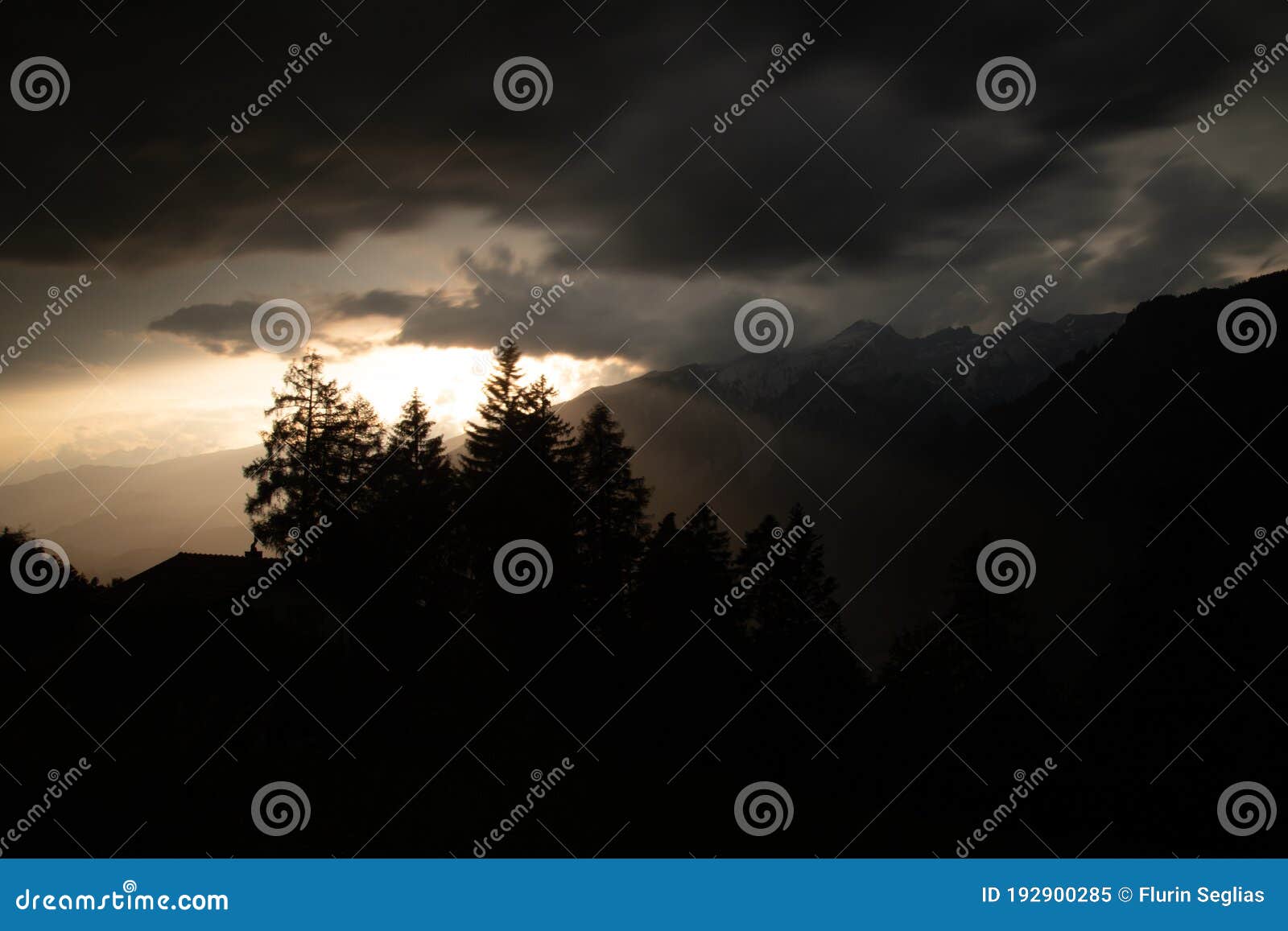 Colorful Sunset in the Alps Stock Image - Image of environment, covered ...