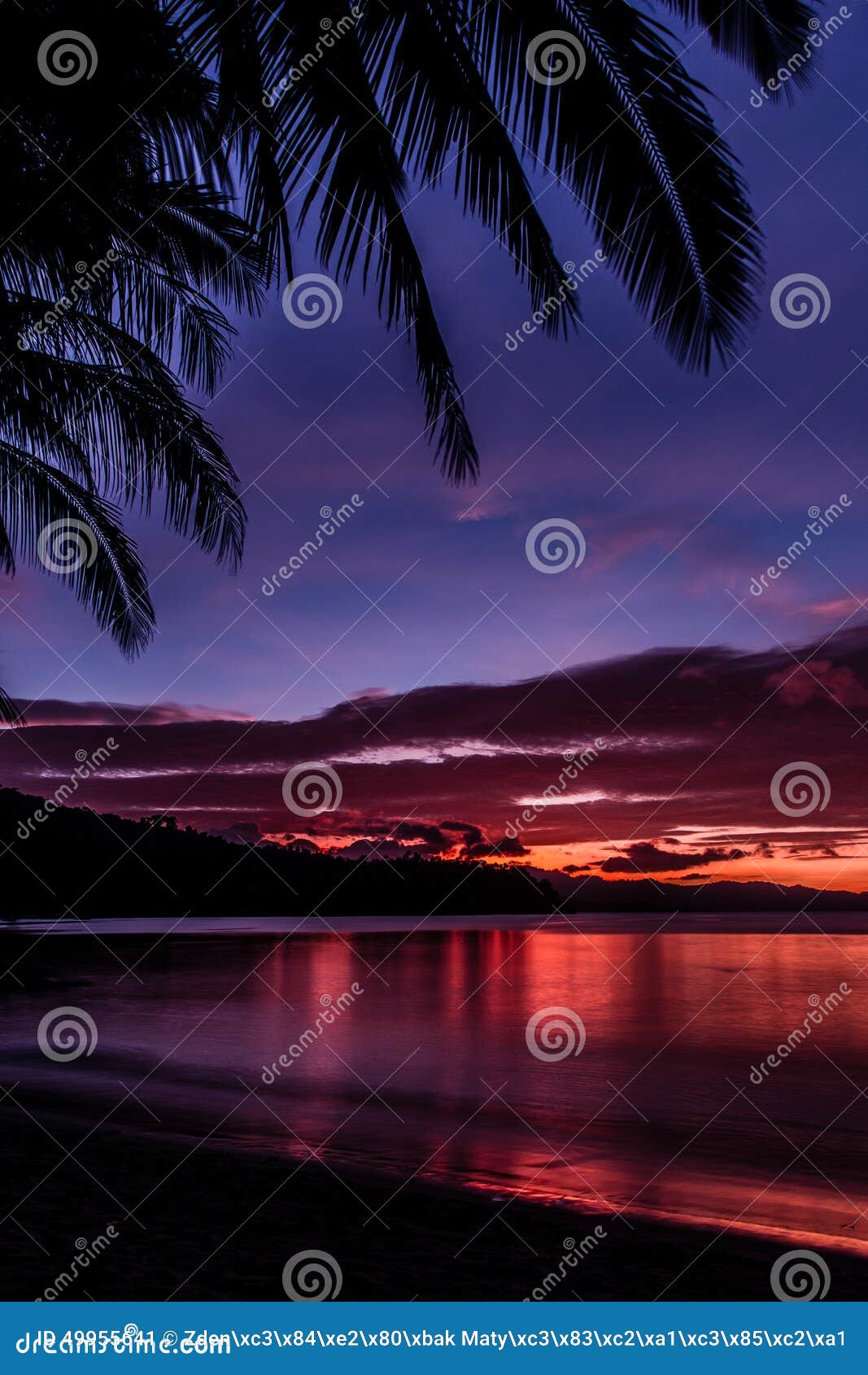 Colorful Sunset on a Beach-Port Barton,Philippines Stock Image - Image ...