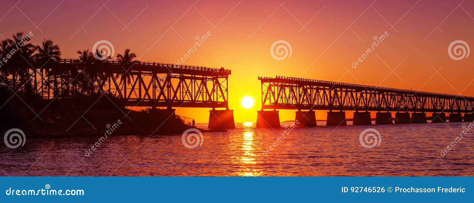 Colorful Sunset at Broken Bridge Stock Photo - Image of dusk, copyspace ...