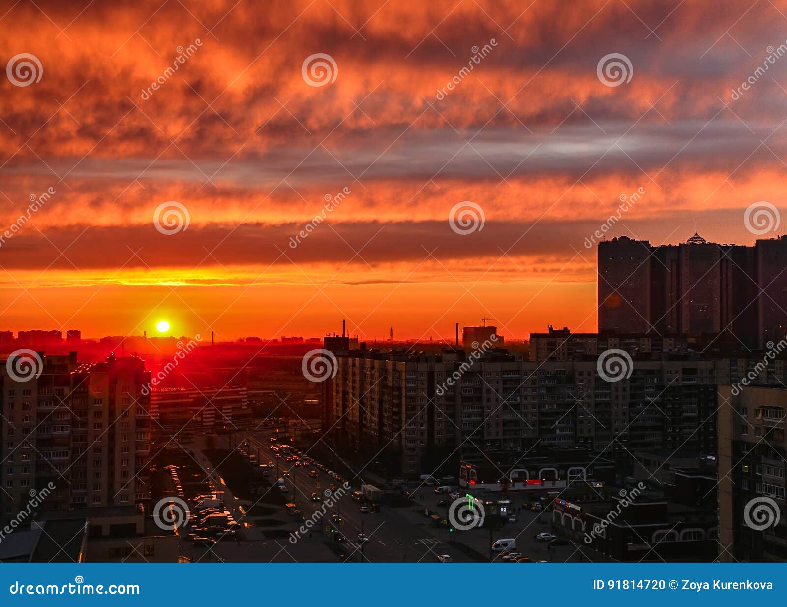 Colorful sunset stock photo. Image of night, reflection - 91814720