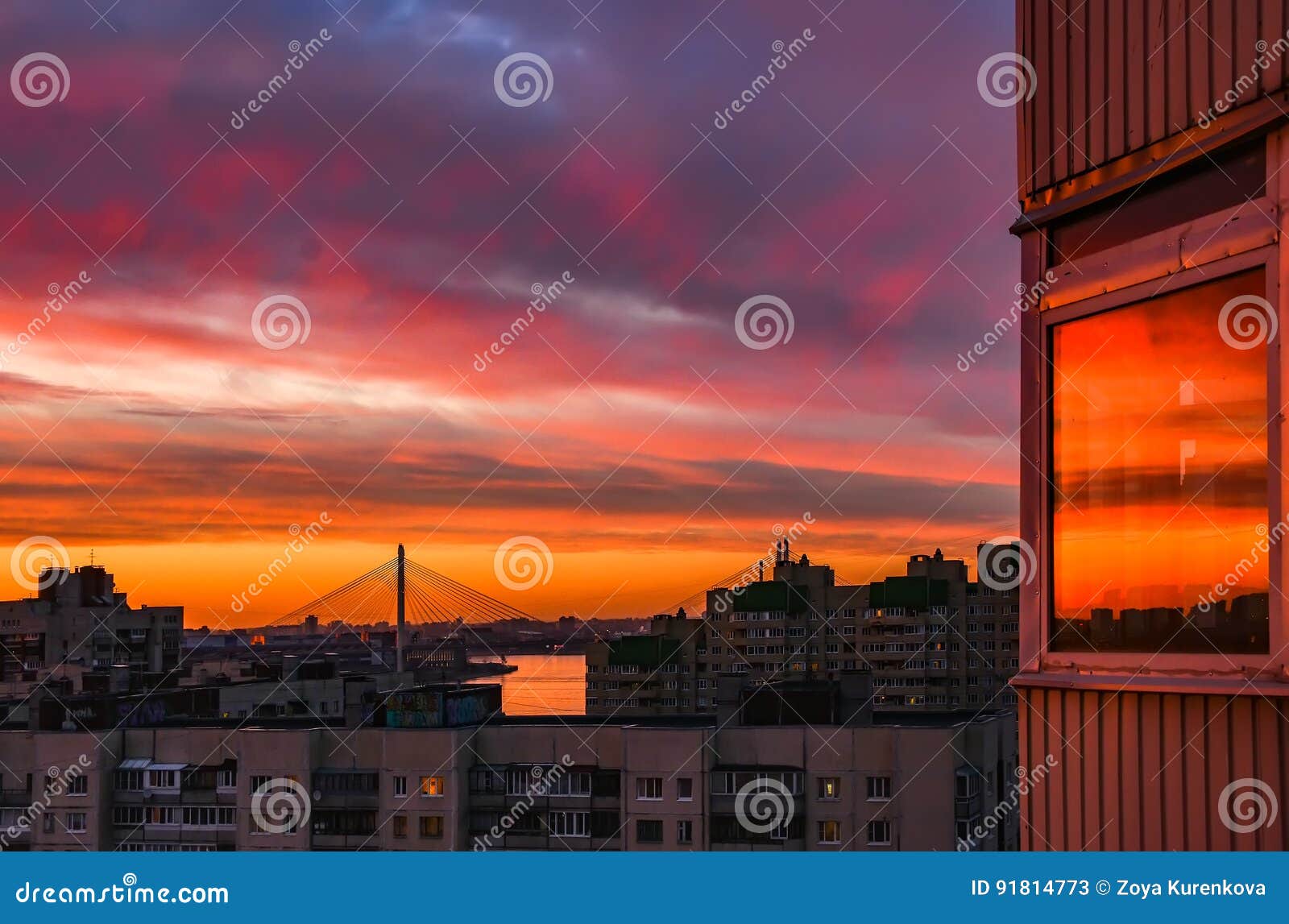 Colorful sunset stock image. Image of vivid, colors, street - 91814773