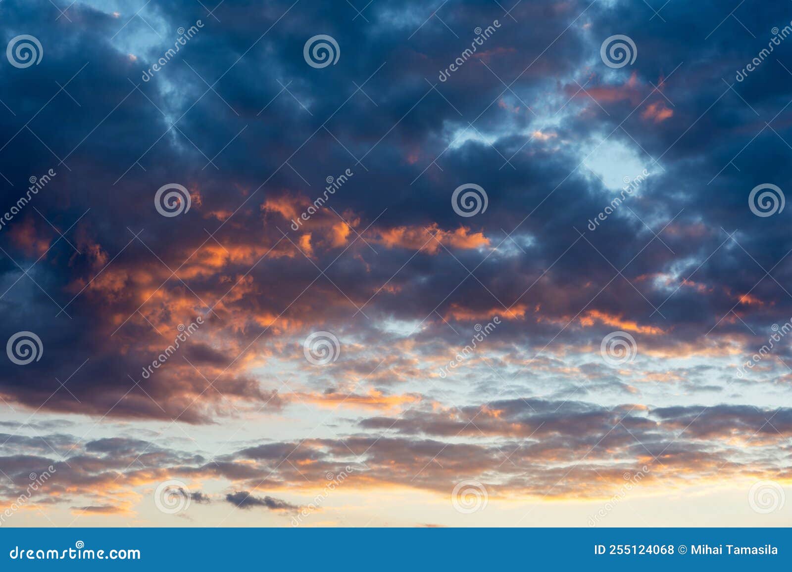 Colorful Sunset Clouds with Fiery Red Cloud Stock Photo - Image of ...