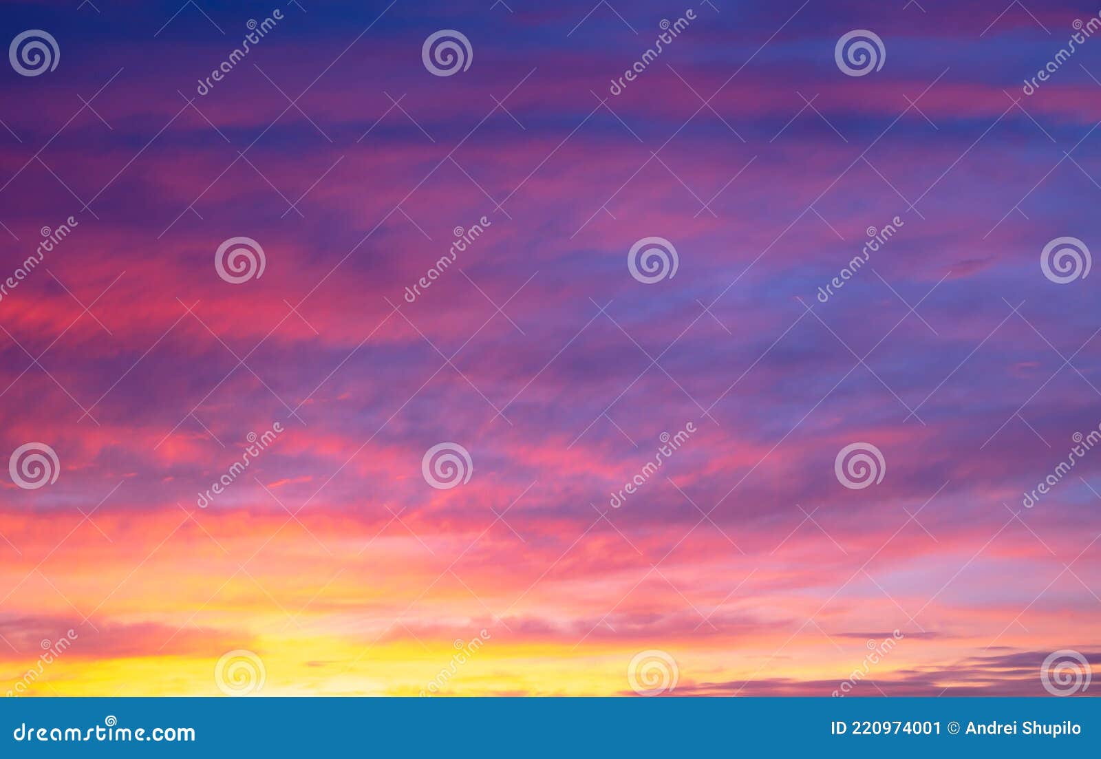 Colorful Sunset with Clouds in the Sky. Stock Image - Image of light ...