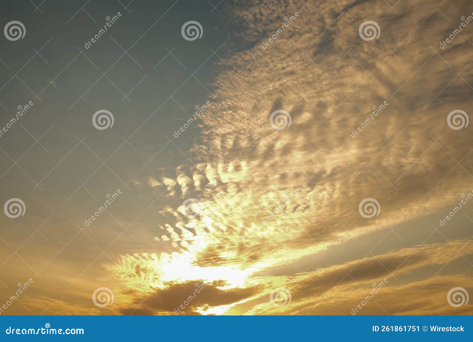 The Colorful Sunset with Clouds Stock Illustration - Illustration of ...